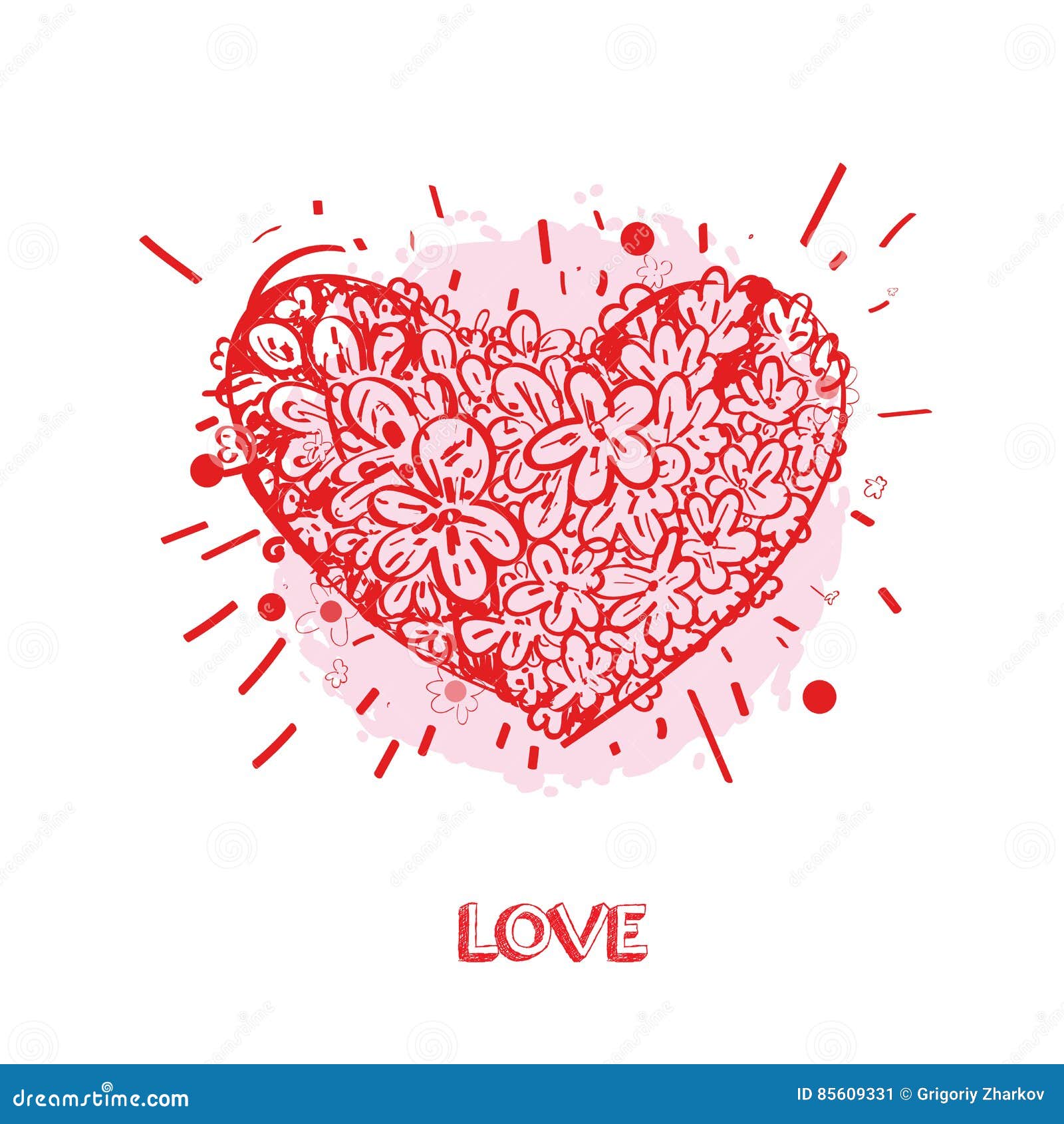 Heart drawing stock illustration. Illustration of love - 85609331