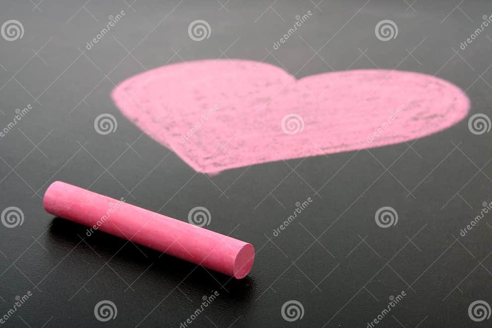 Heart drawn in chalk stock image. Image of school, chalk - 443529