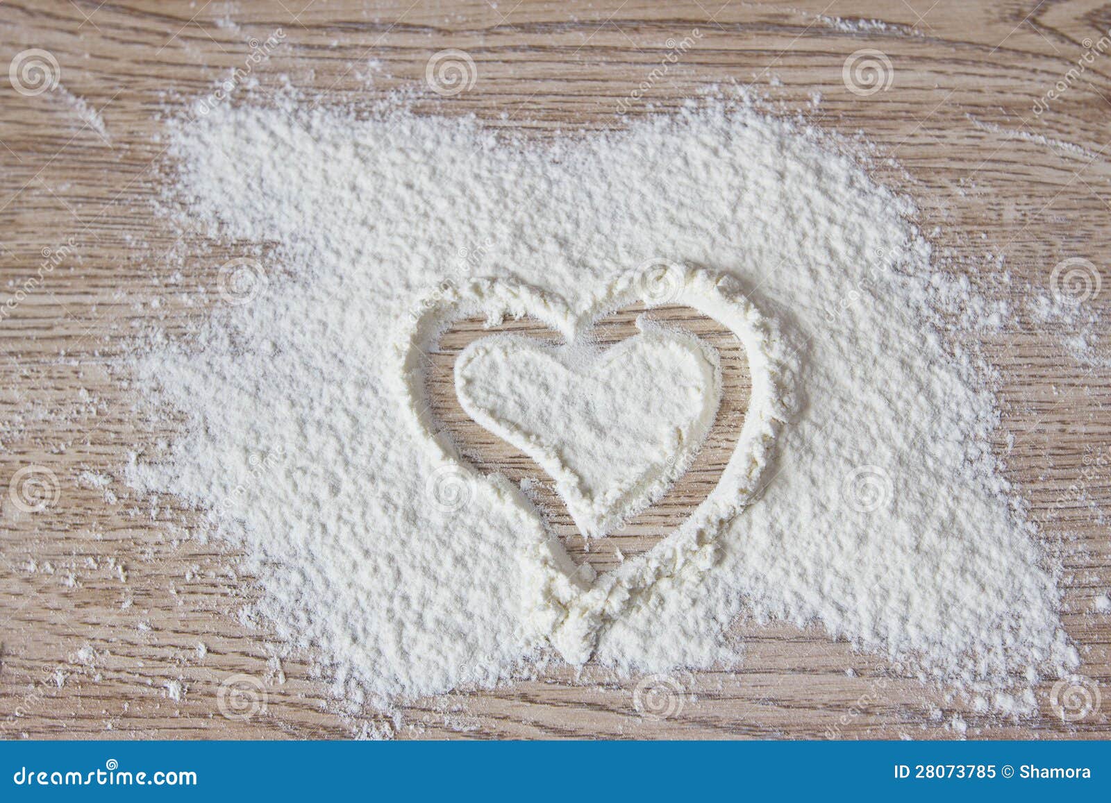 Heart drawn on flour stock image. Image of flour, heart - 28073785