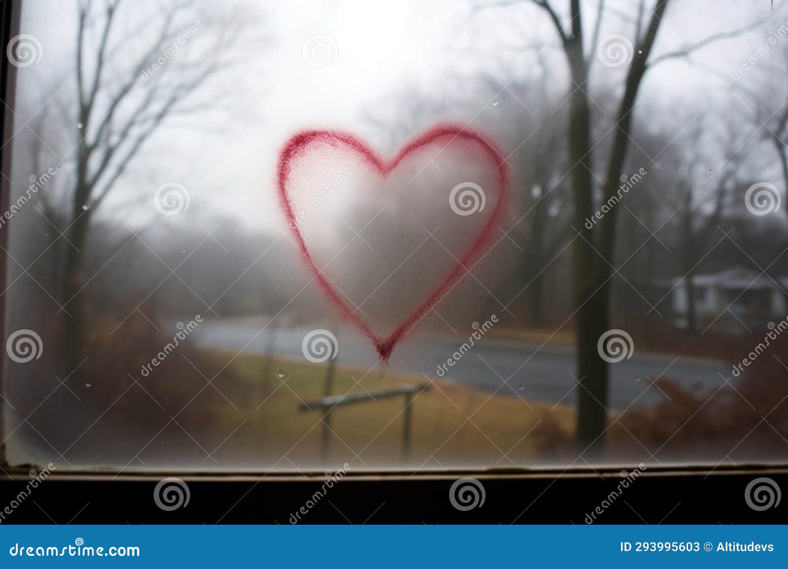 A Heart Drawn on a Foggy Window Stock Image - Image of solitude, heart ...