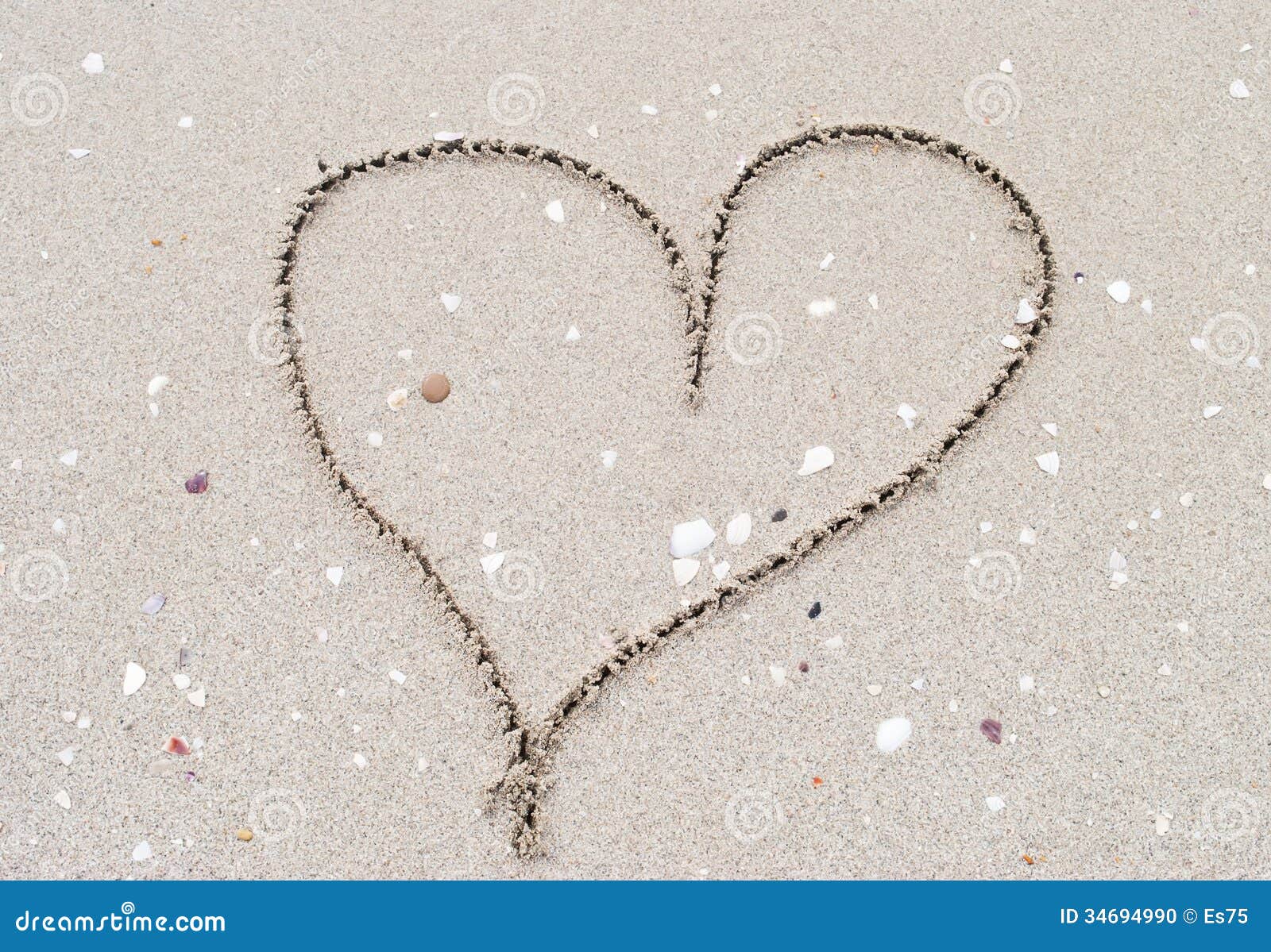 Heart Drawn Into The Sand Picture. Image: 34694990