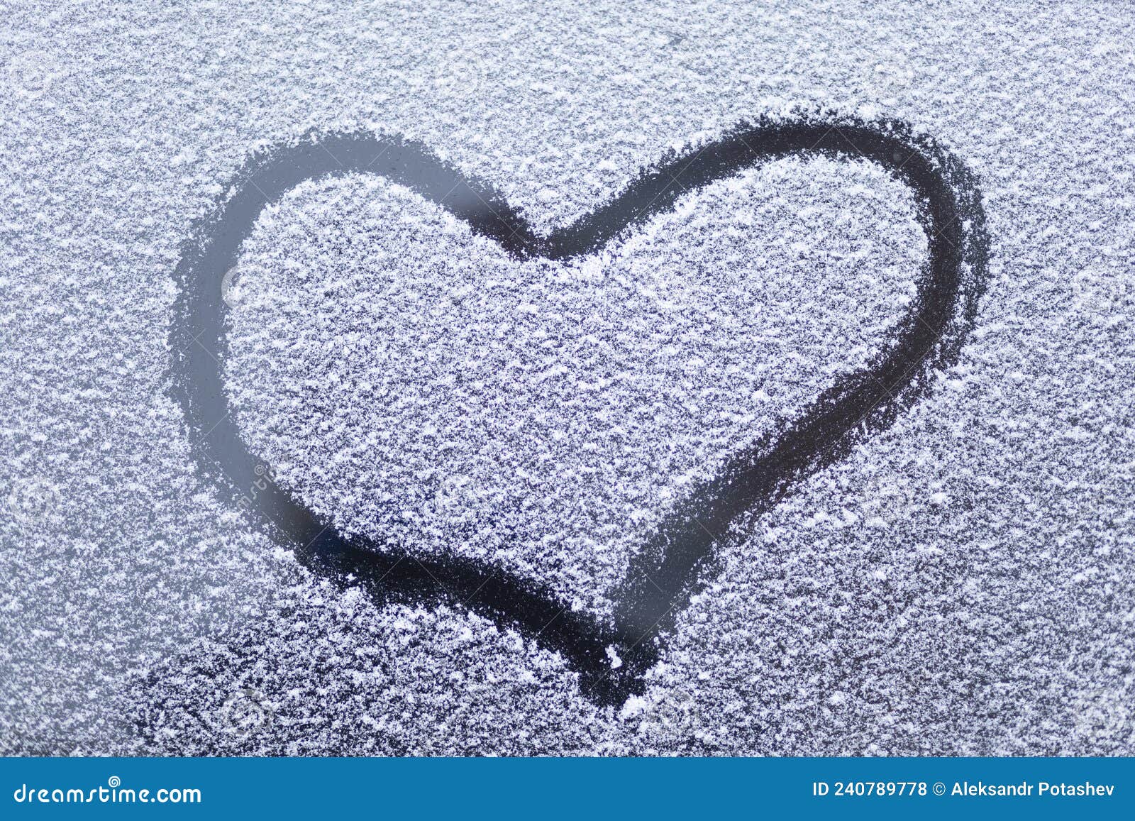 A Heart Drawn in the Snow. Snow is Lying on the Car Window Stock Photo ...
