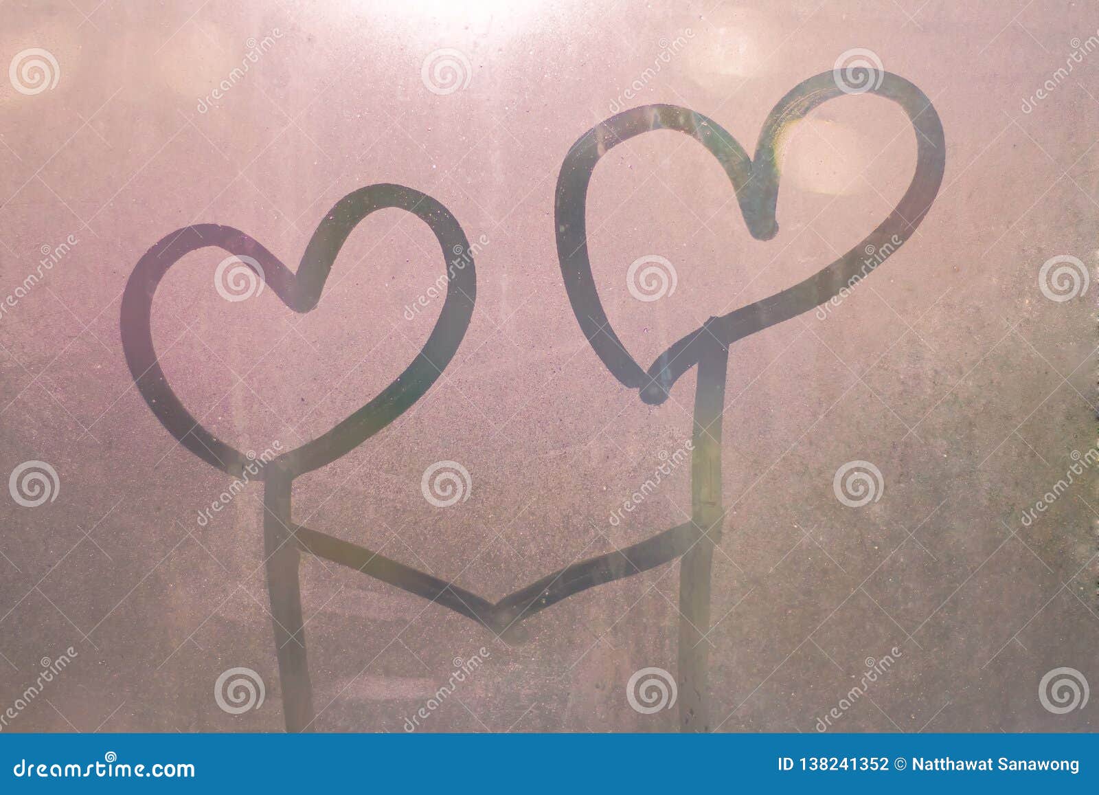 Handwritten Heart on a Steamy Glass. Stock Photo - Image of home ...