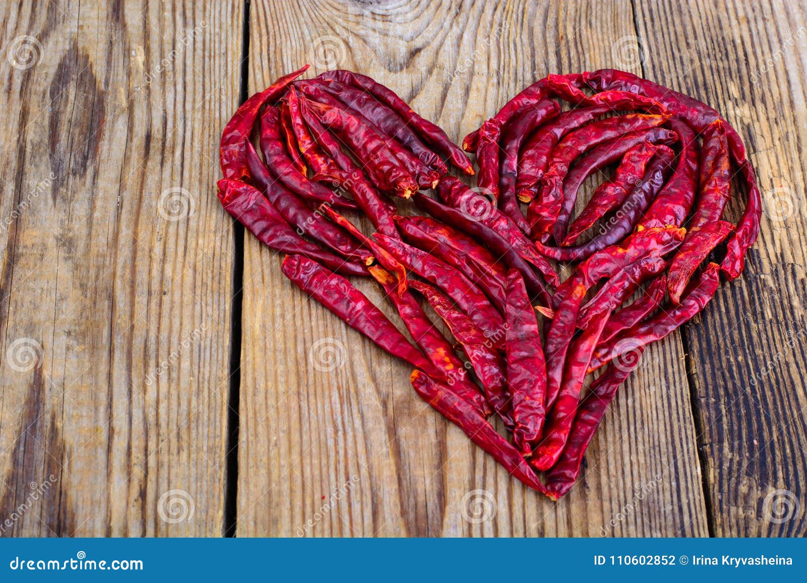 Heart of Dried Chili Pepper Stock Photo - Image of love, culinary ...