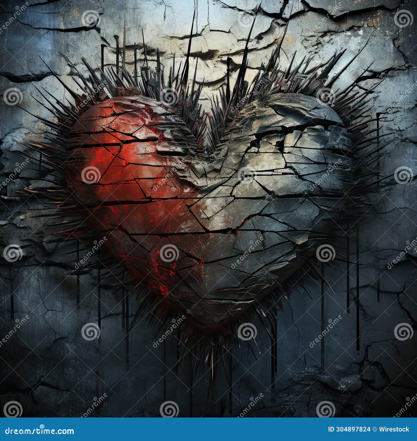 The Heart is Dripping Down from it that Has Been Torn Off Stock Photo ...