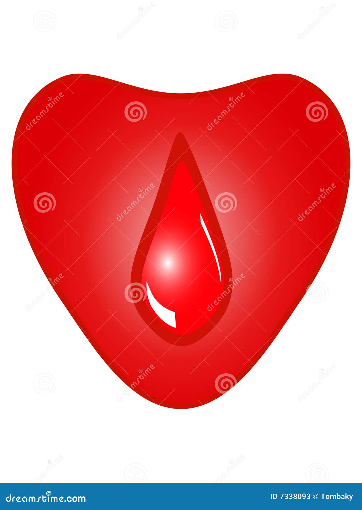 Heart with drop of blood stock vector. Illustration of medicine - 7338093