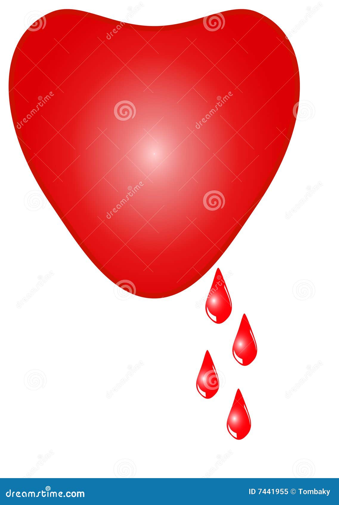 Heart with drop of blood stock vector. Illustration of healthy - 7441955