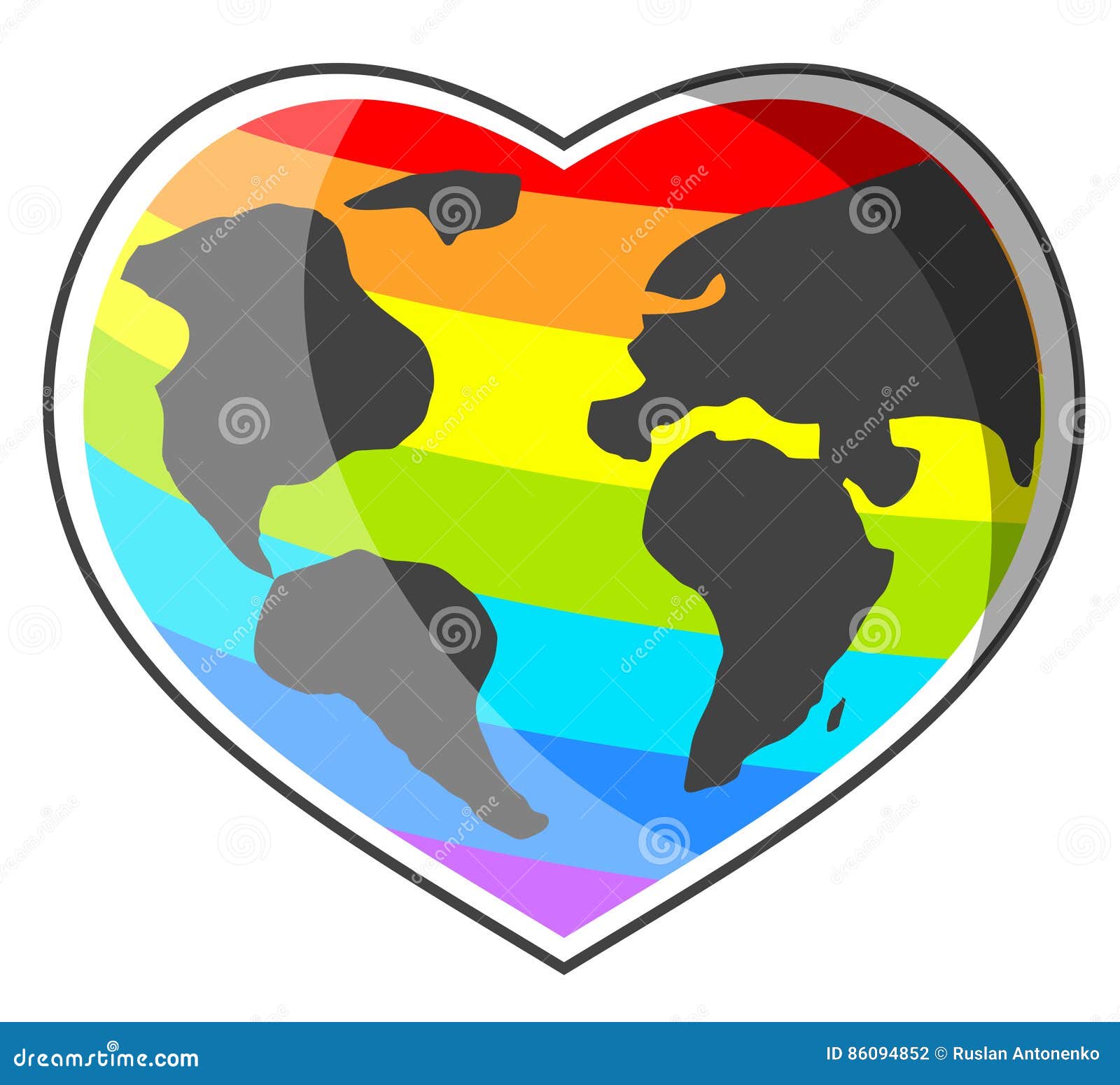 Heart Earth stock vector. Illustration of human, lesbian - 86094852