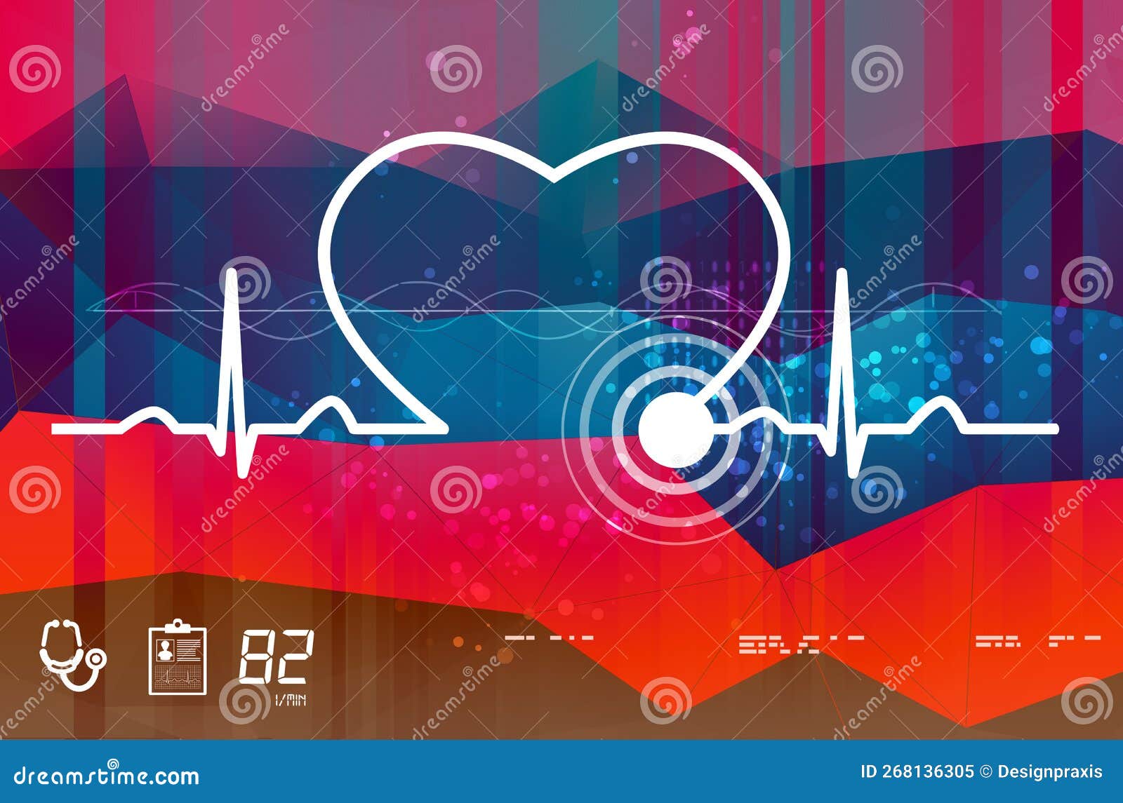 Heart ECG Abstract - Illustration Stock Illustration - Illustration of ...
