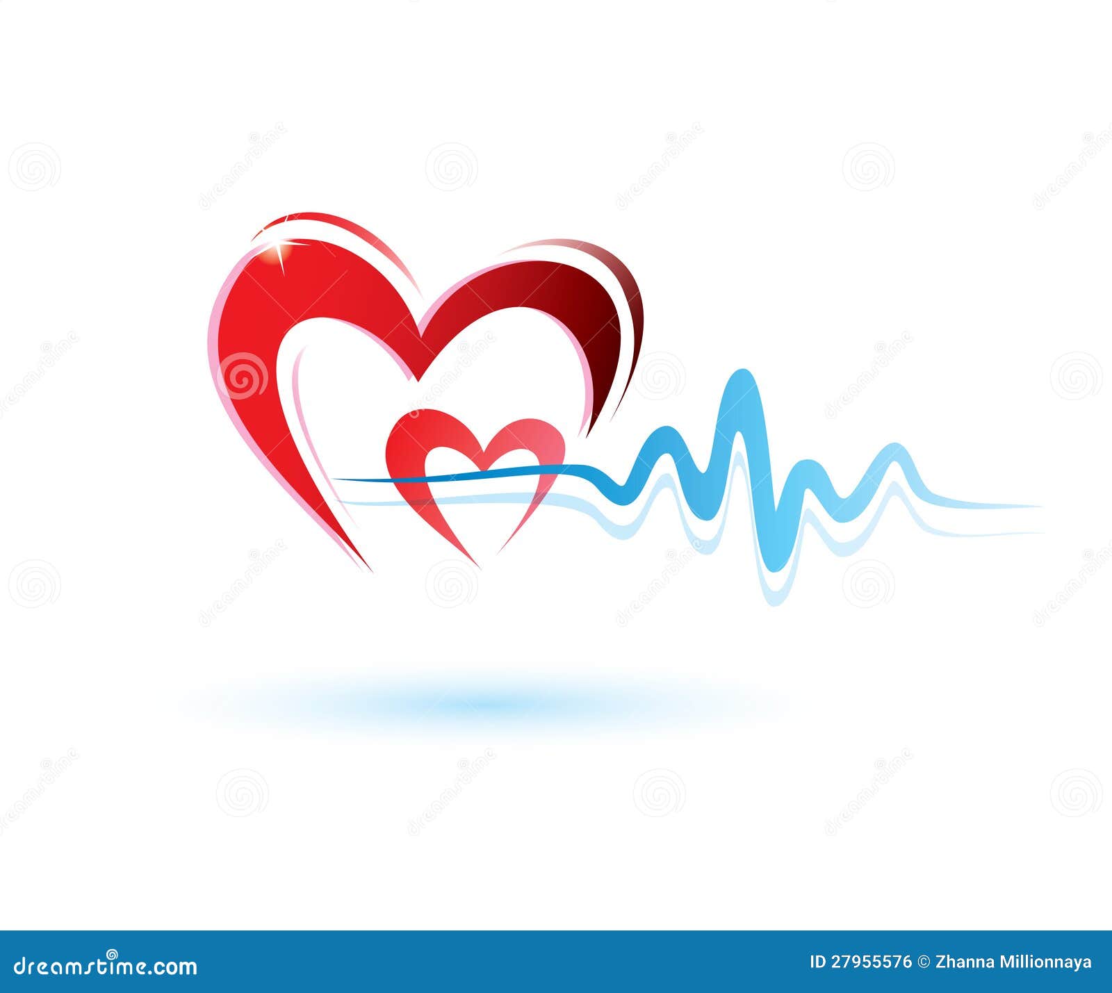 Heart with ecg icon stock vector. Illustration of color - 27955576