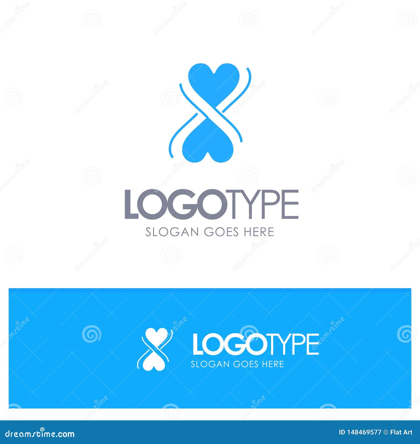 Heart, Eight, Typography Blue Logo Vector Stock Vector - Illustration ...