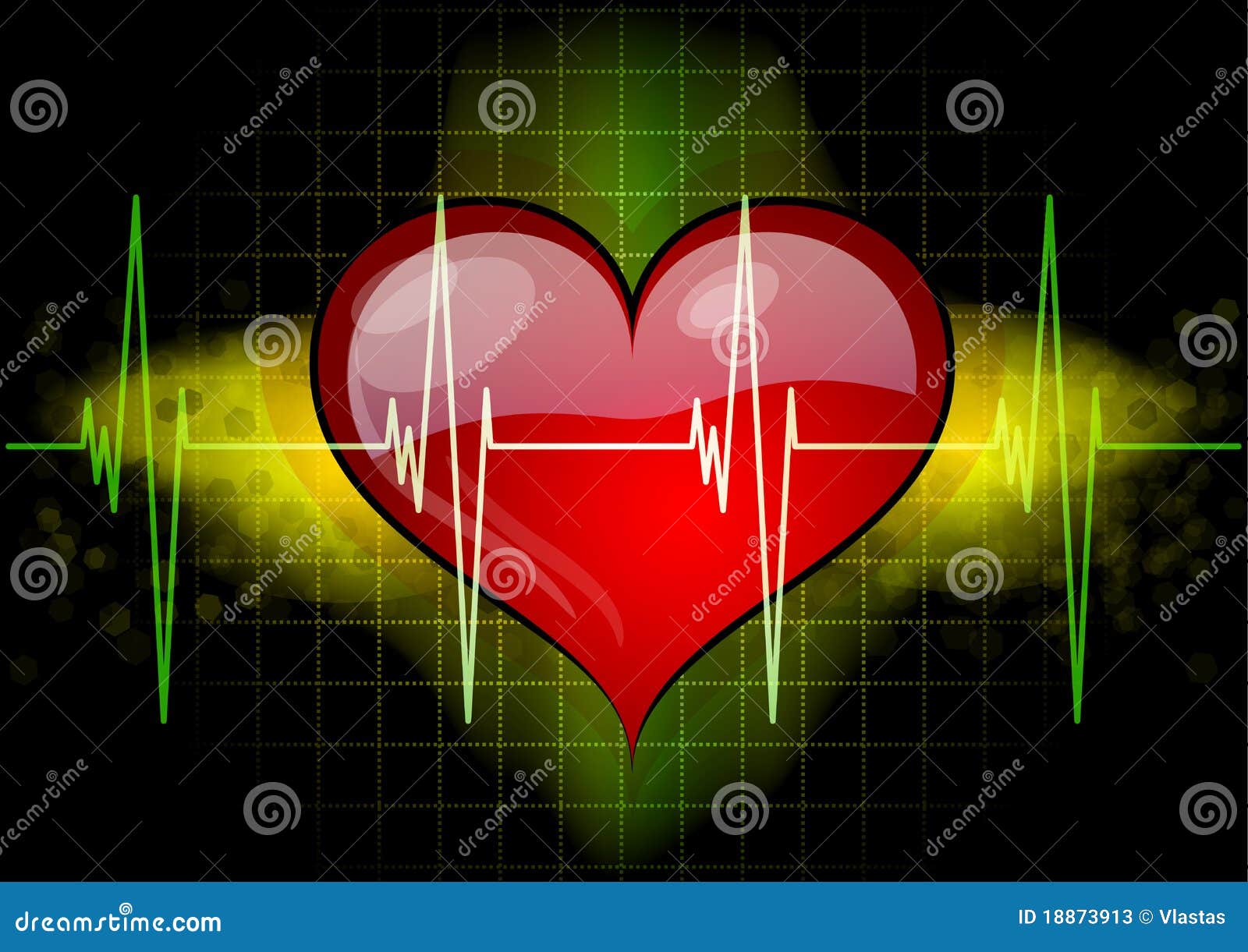 Heart with ekg stock vector. Illustration of curve, heart - 18873913