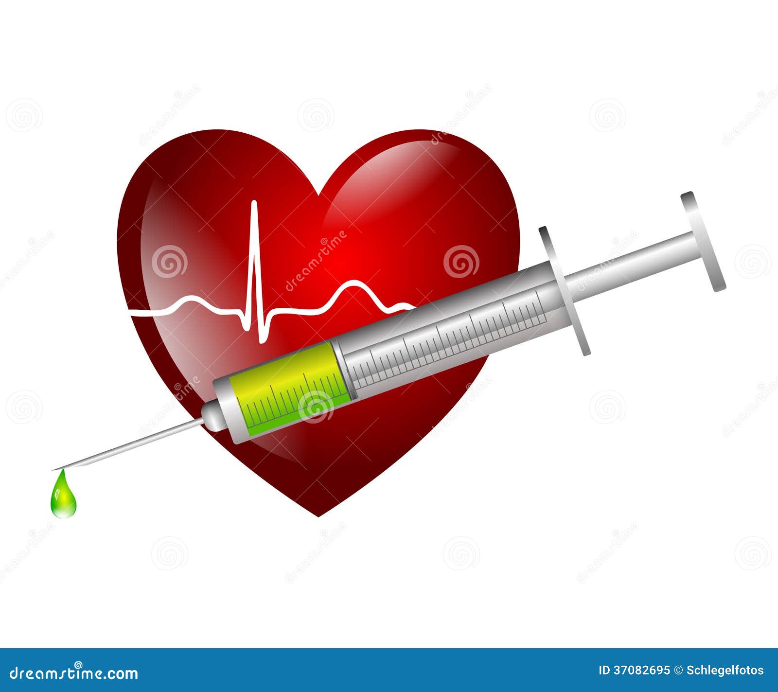 Heart Ekg Injection Symbol Isolated Stock Illustration - Illustration ...