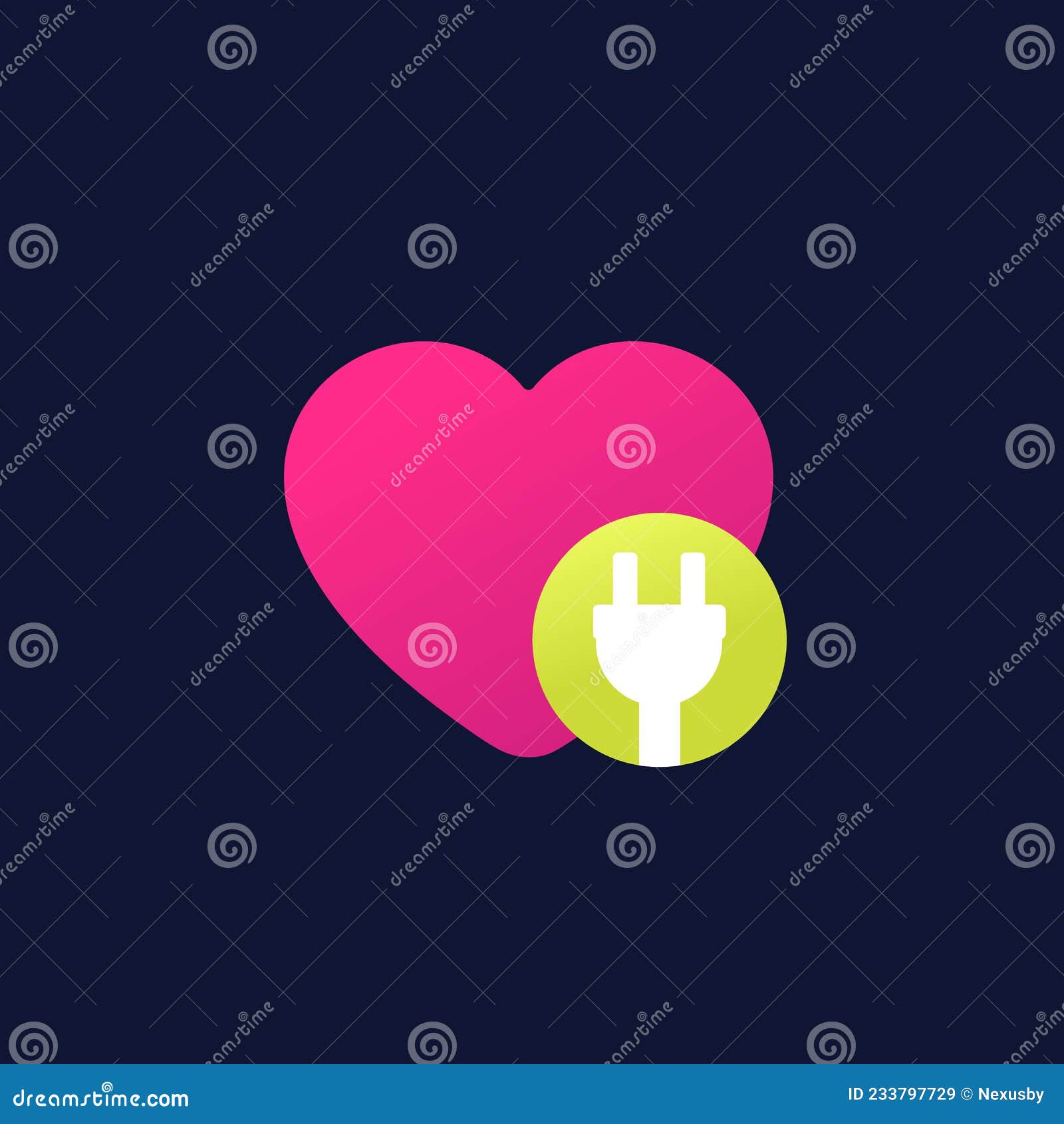 Heart with an Electric Plug, Vector Icon Stock Vector - Illustration of ...