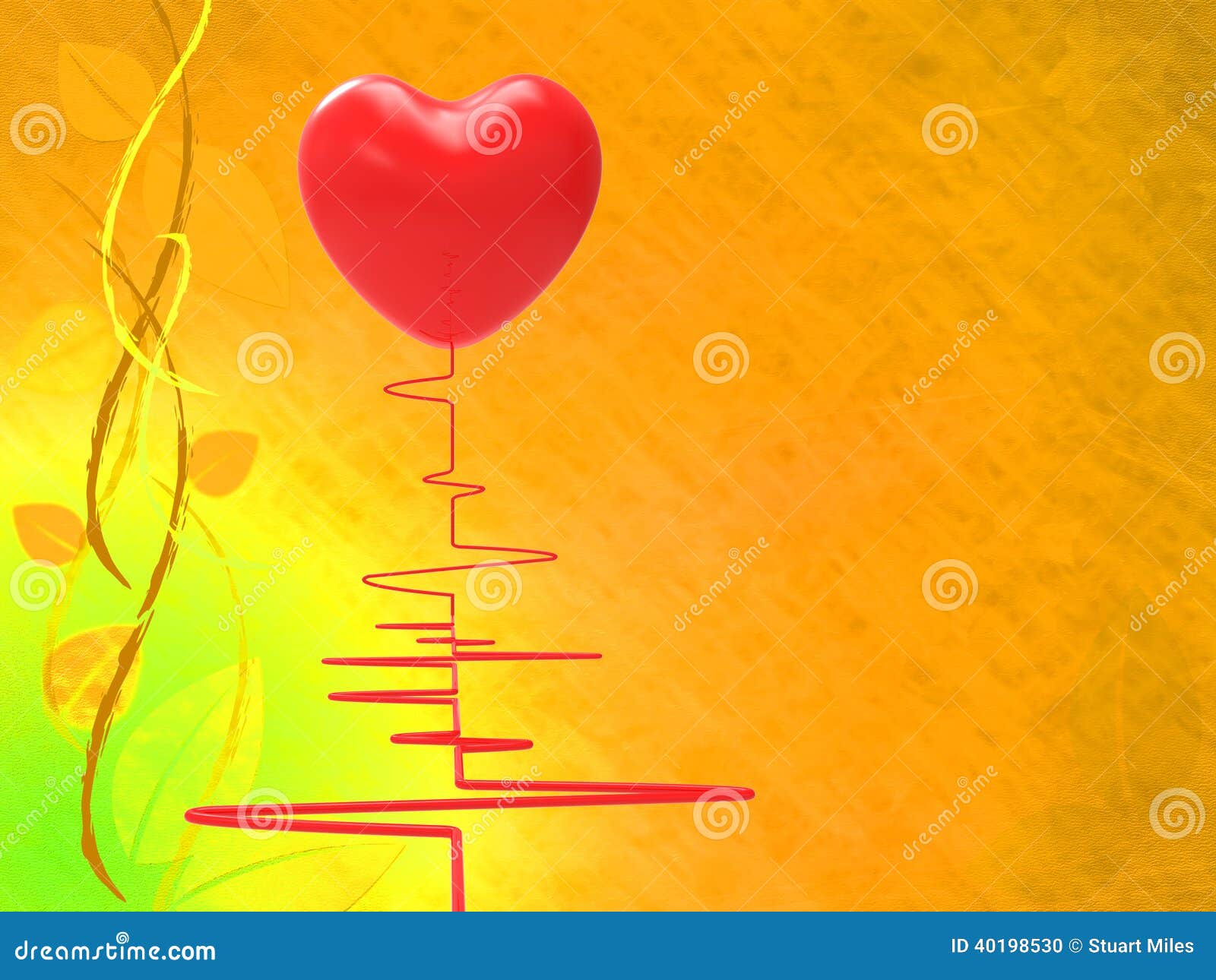 Heart on Electro Shows Red Pulse or Pressure Stock Illustration ...