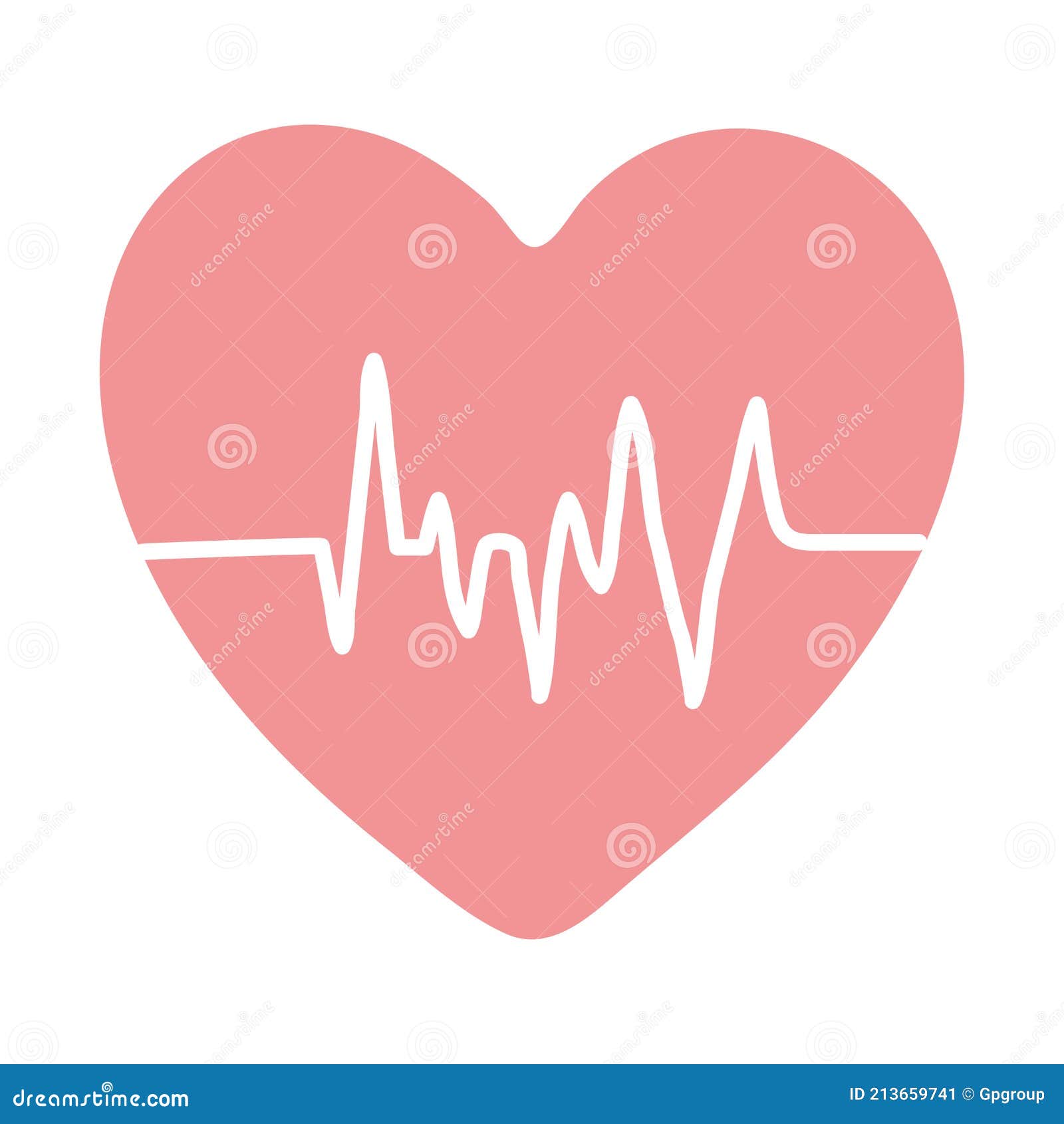 Heart With Electrocardiogram Pulse Graph. Cardiac Echo Symbol, ECG Or ...