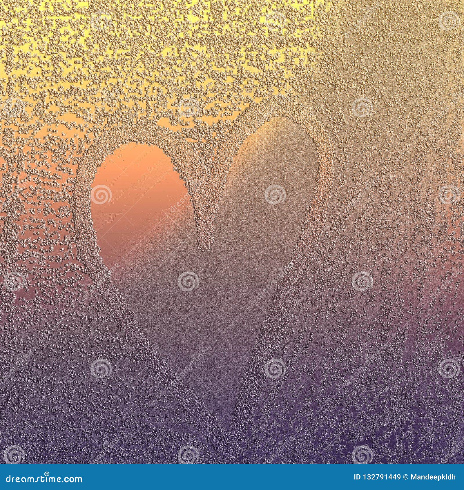 Heart Embossed Texture on Background. Bright Amber Toned Background ...