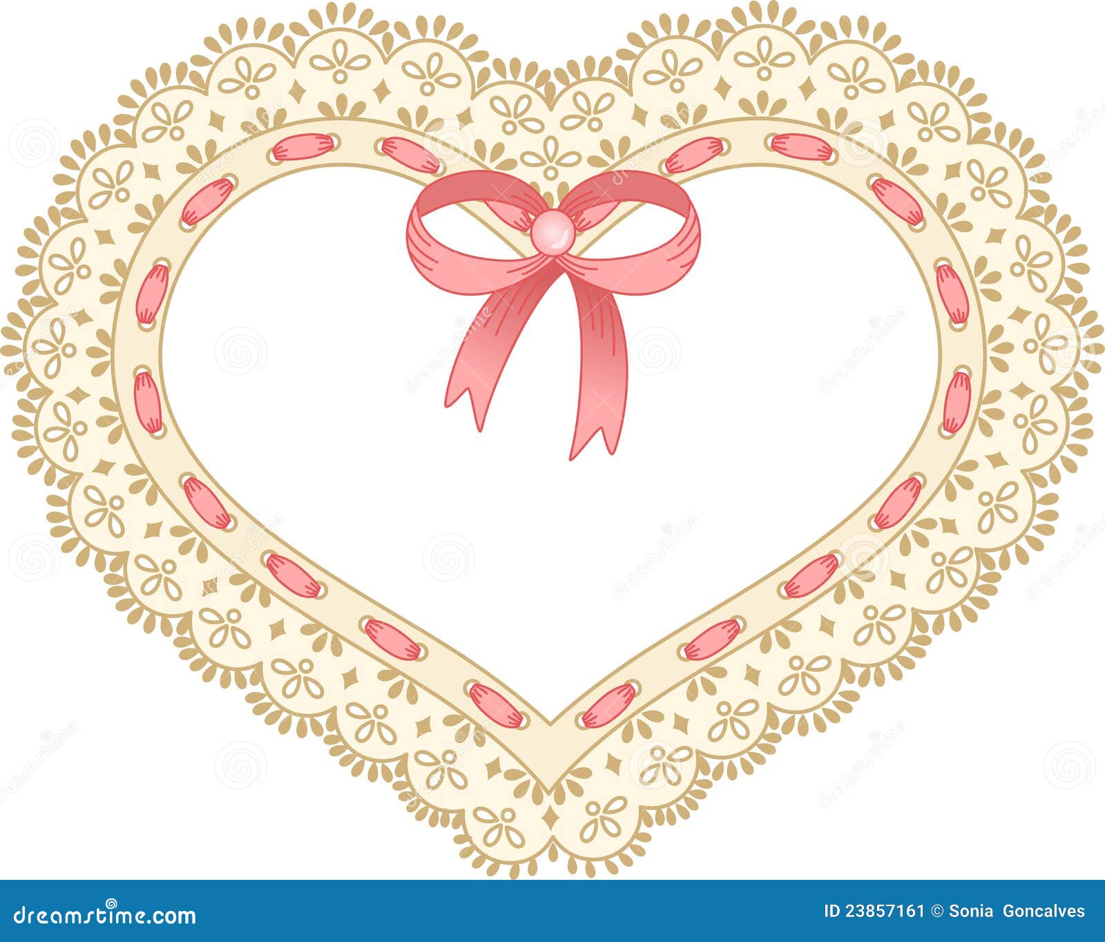 Heart Embroidered on Tape Lace Stock Vector - Illustration of retail ...