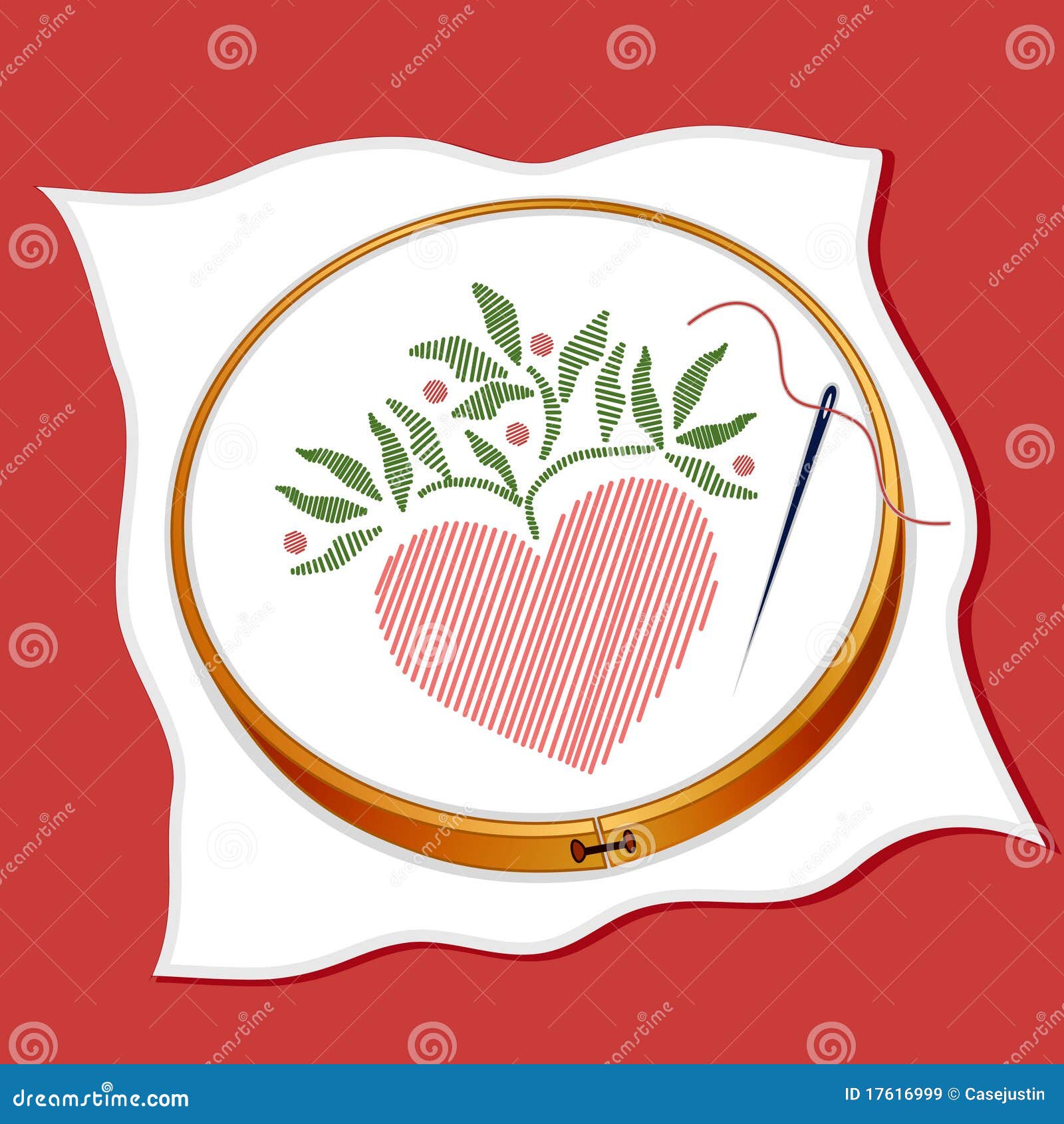 Heart Embroidery stock vector. Illustration of creativity - 17616999