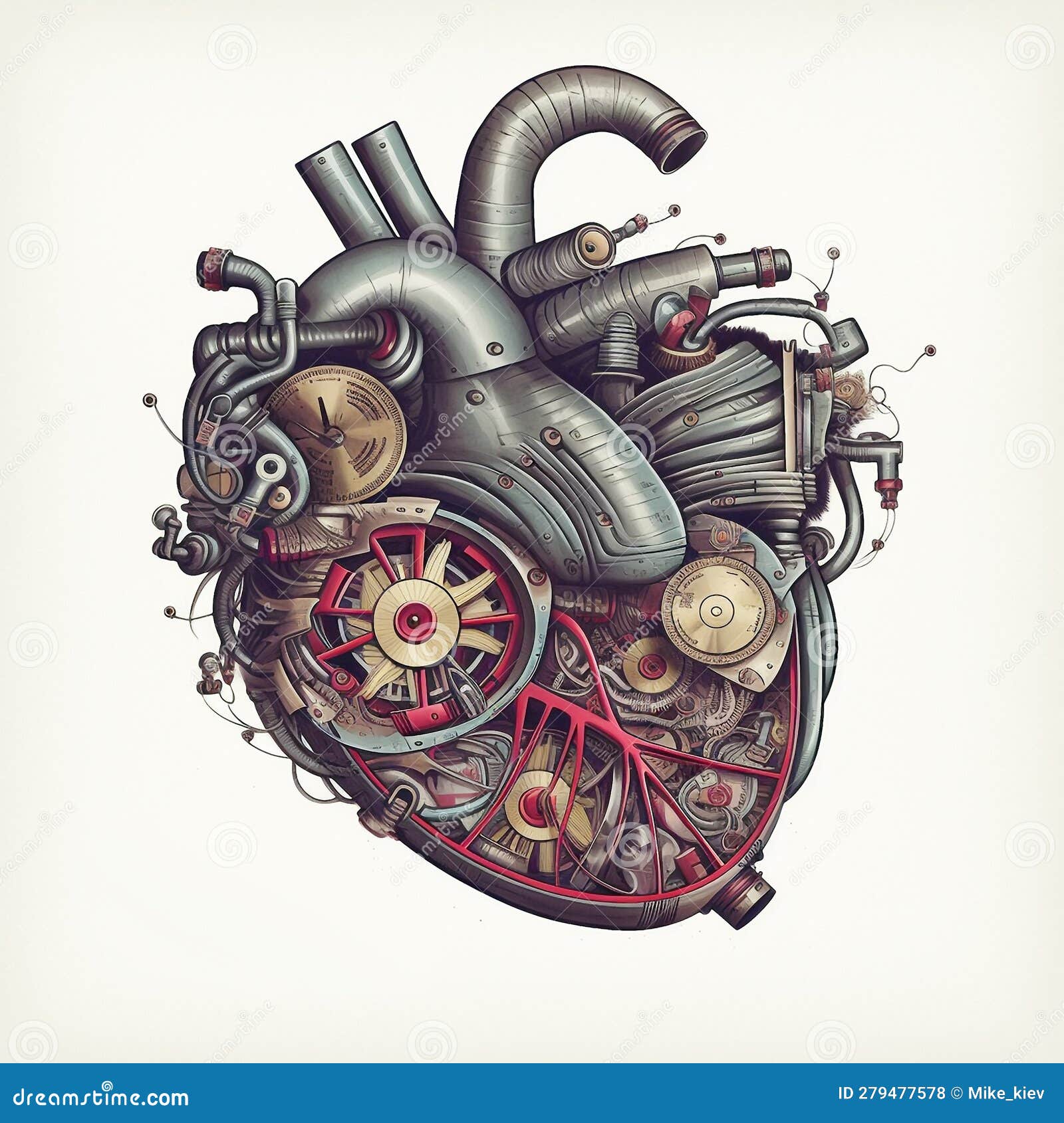 Heart engine, concept art stock illustration. Illustration of science ...