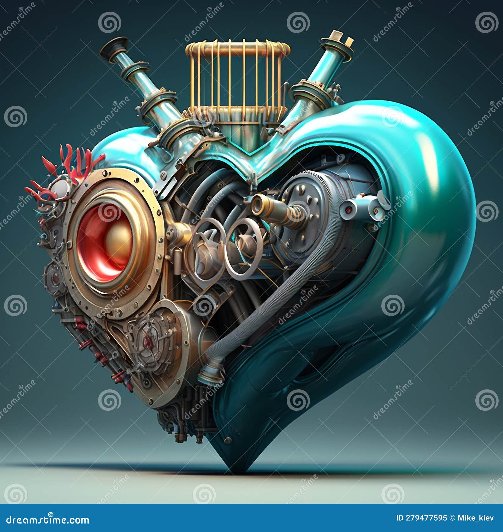 Heart engine, concept art stock illustration. Illustration of engine ...