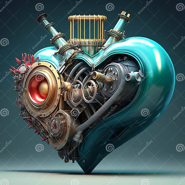 Heart engine, concept art stock illustration. Illustration of engine ...