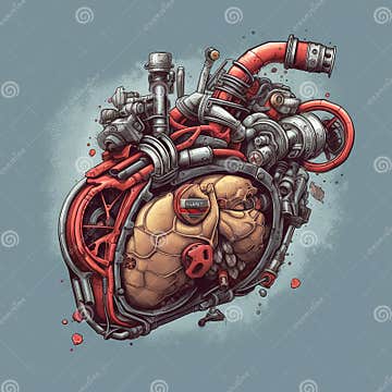 Heart engine, concept art stock illustration. Illustration of ...