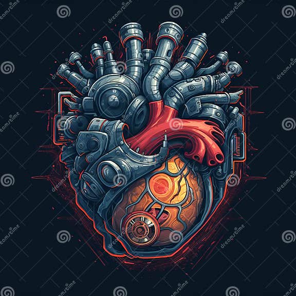 Heart engine, concept art stock illustration. Illustration of science ...