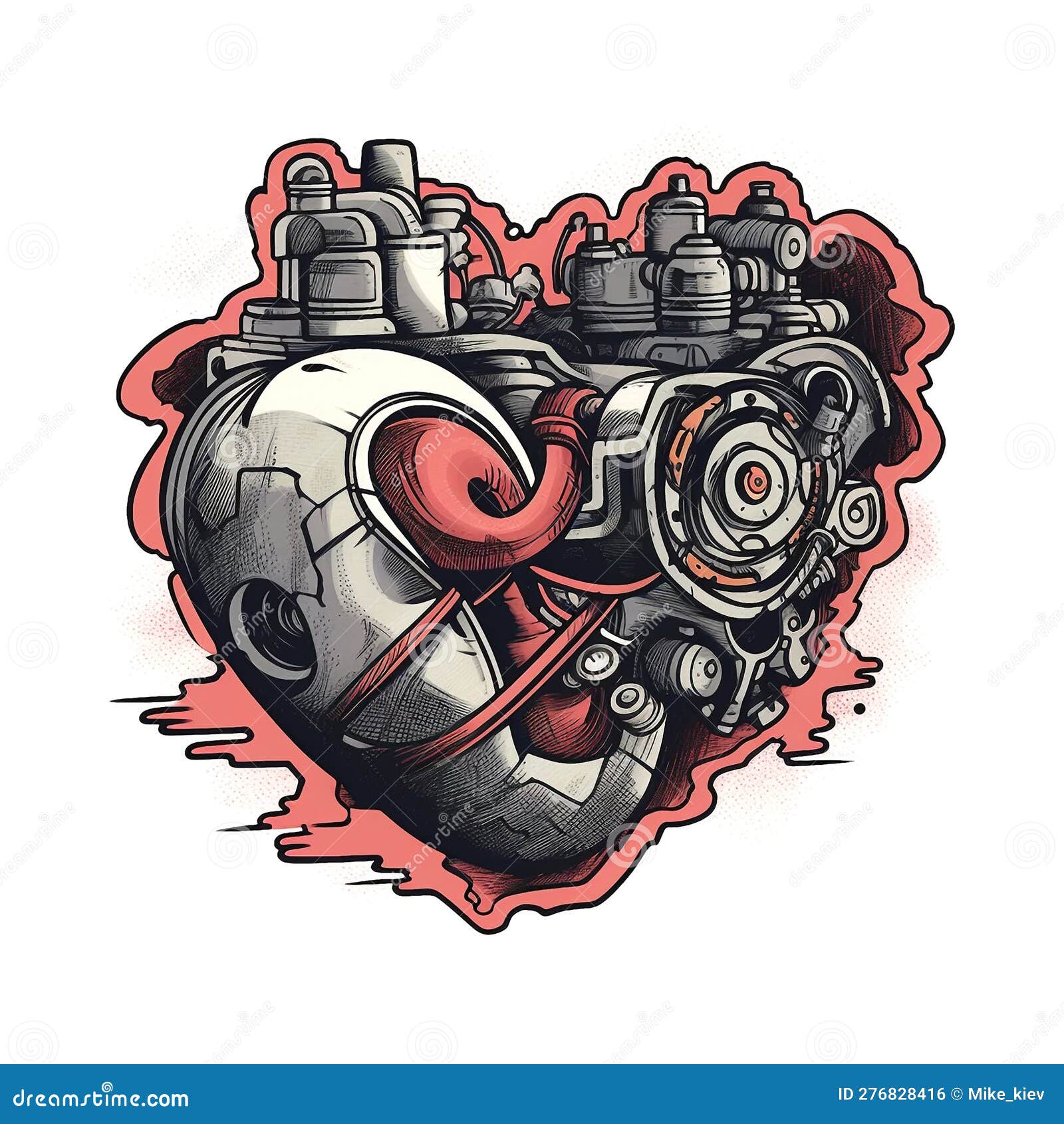 Heart Engine on White Backgrond Stock Photo - Image of engineering ...