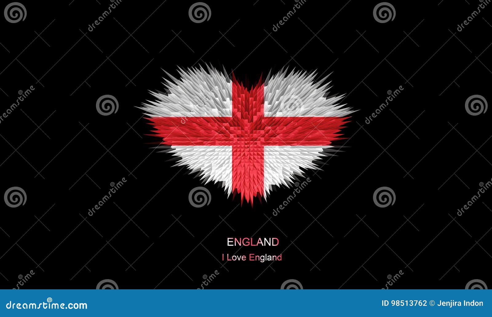 The Heart of England Flag. stock illustration. Illustration of ...