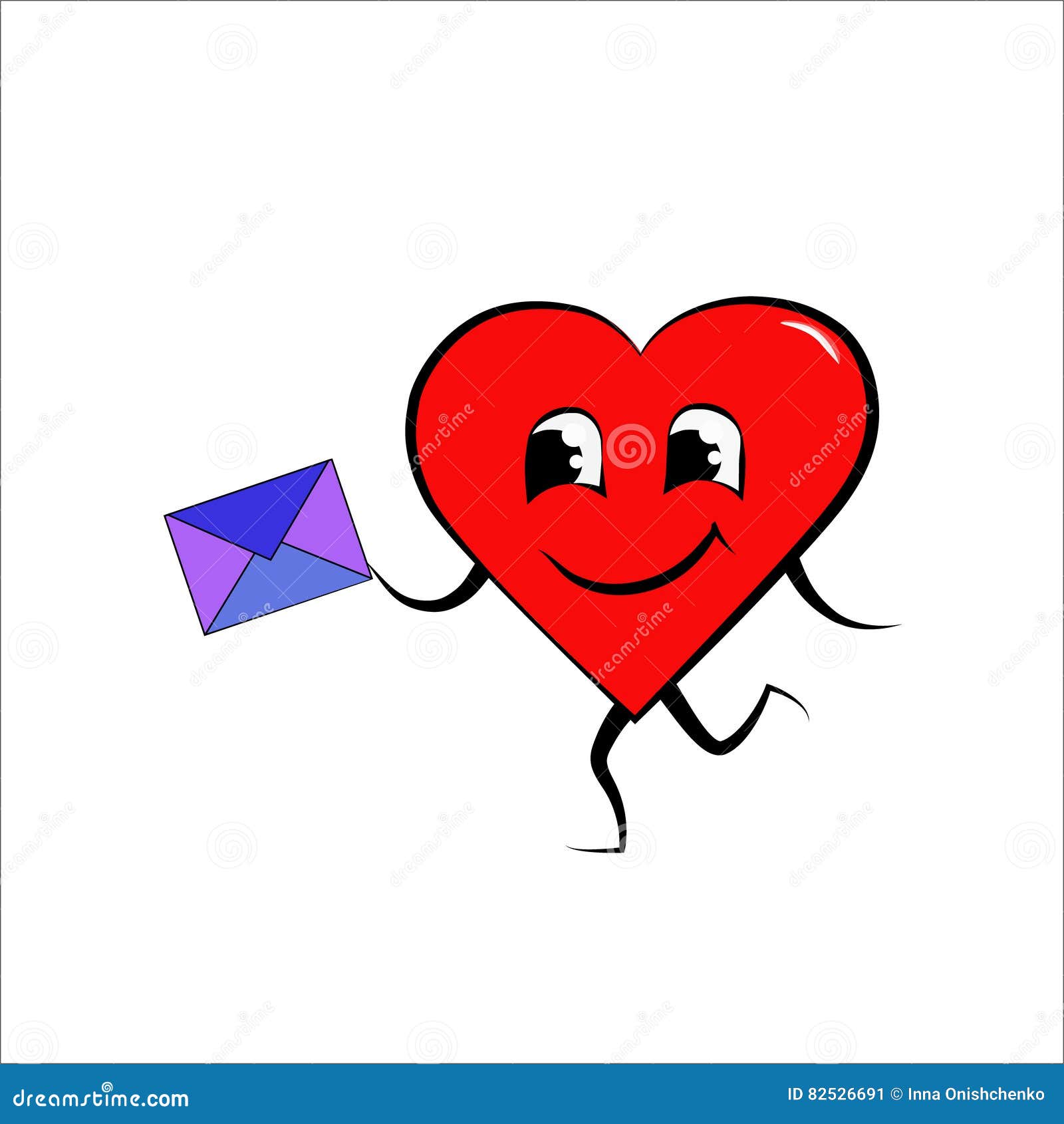 Heart with envelope. stock illustration. Illustration of beautiful ...