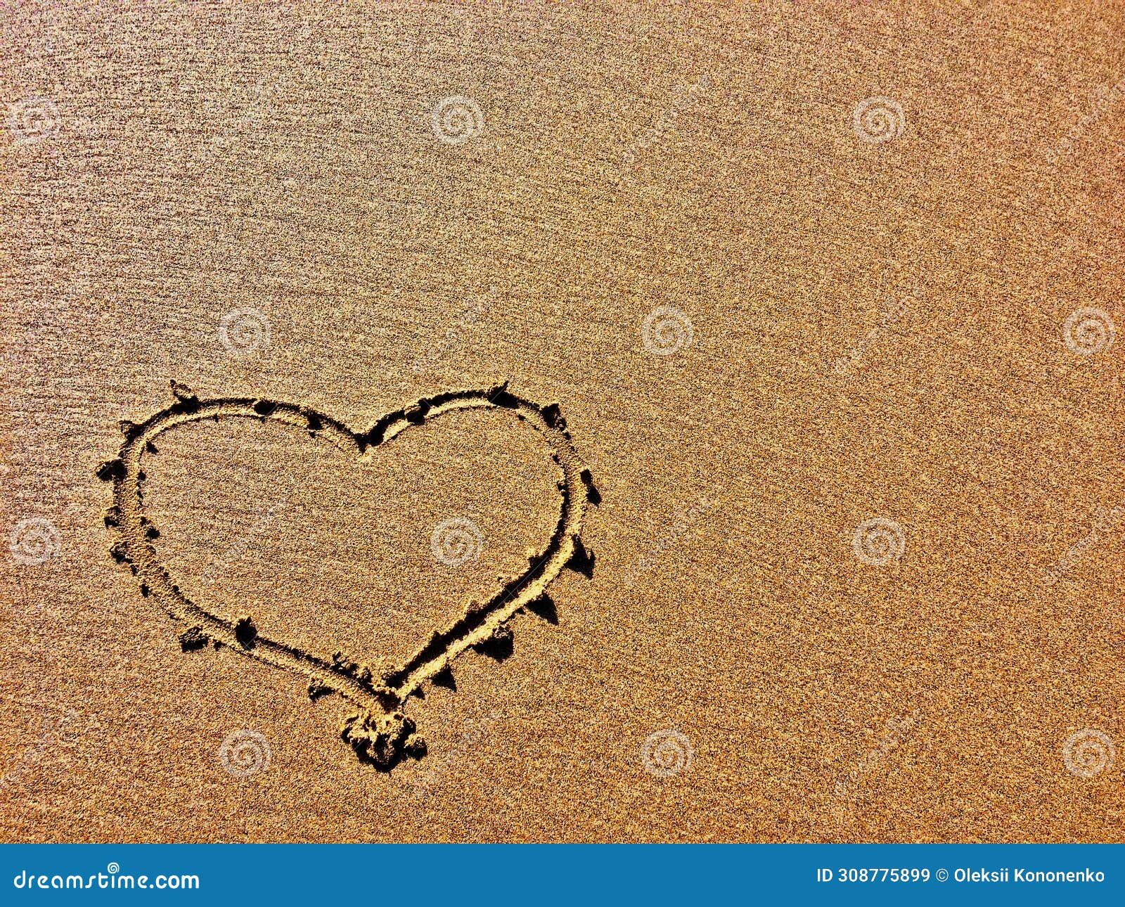 A Heart is Etched into a Sandy Surface, Showing a Clear Contrast Stock ...