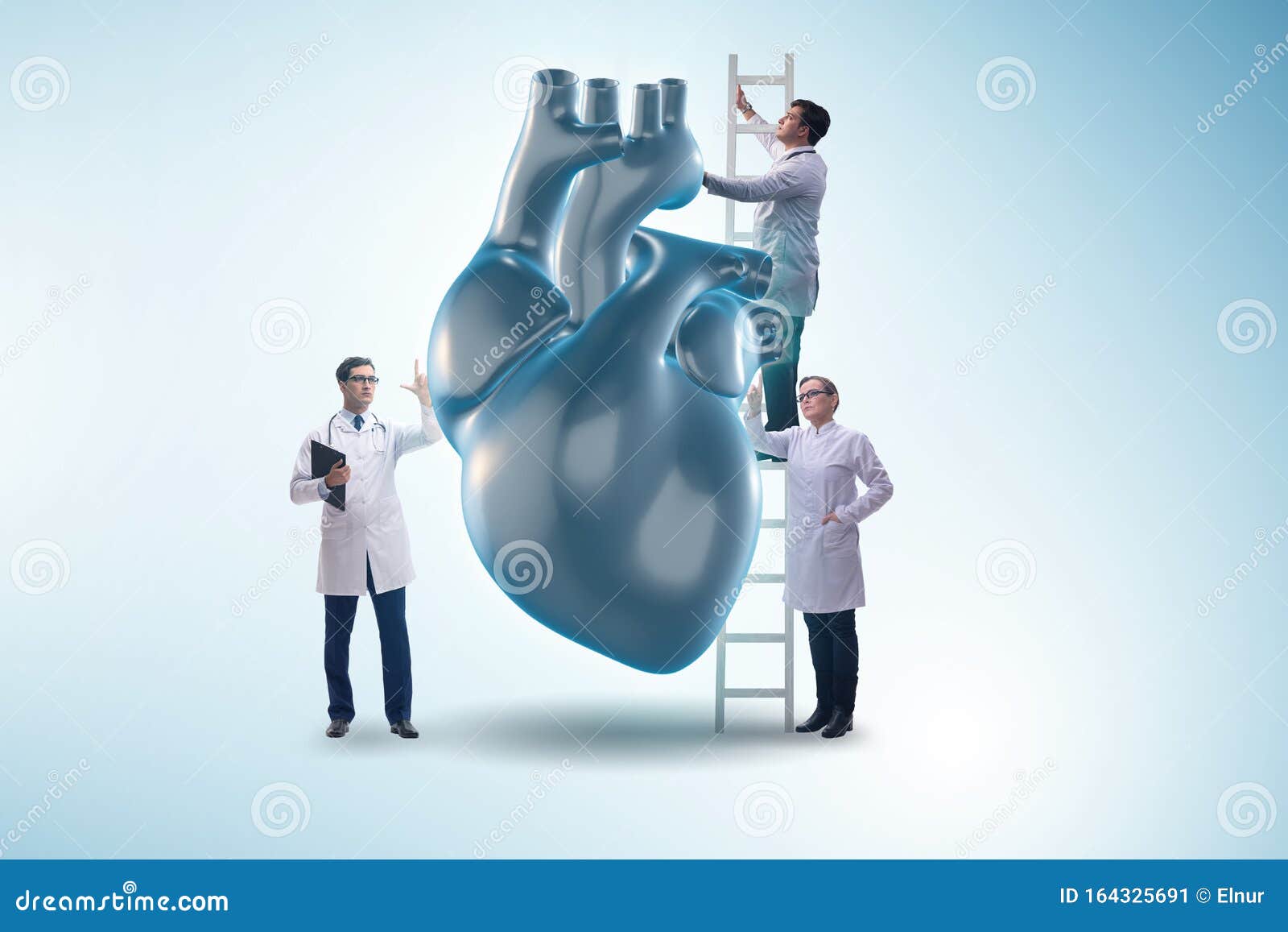 Heart Examination by a Team of Doctors Stock Image - Image of cardiac ...