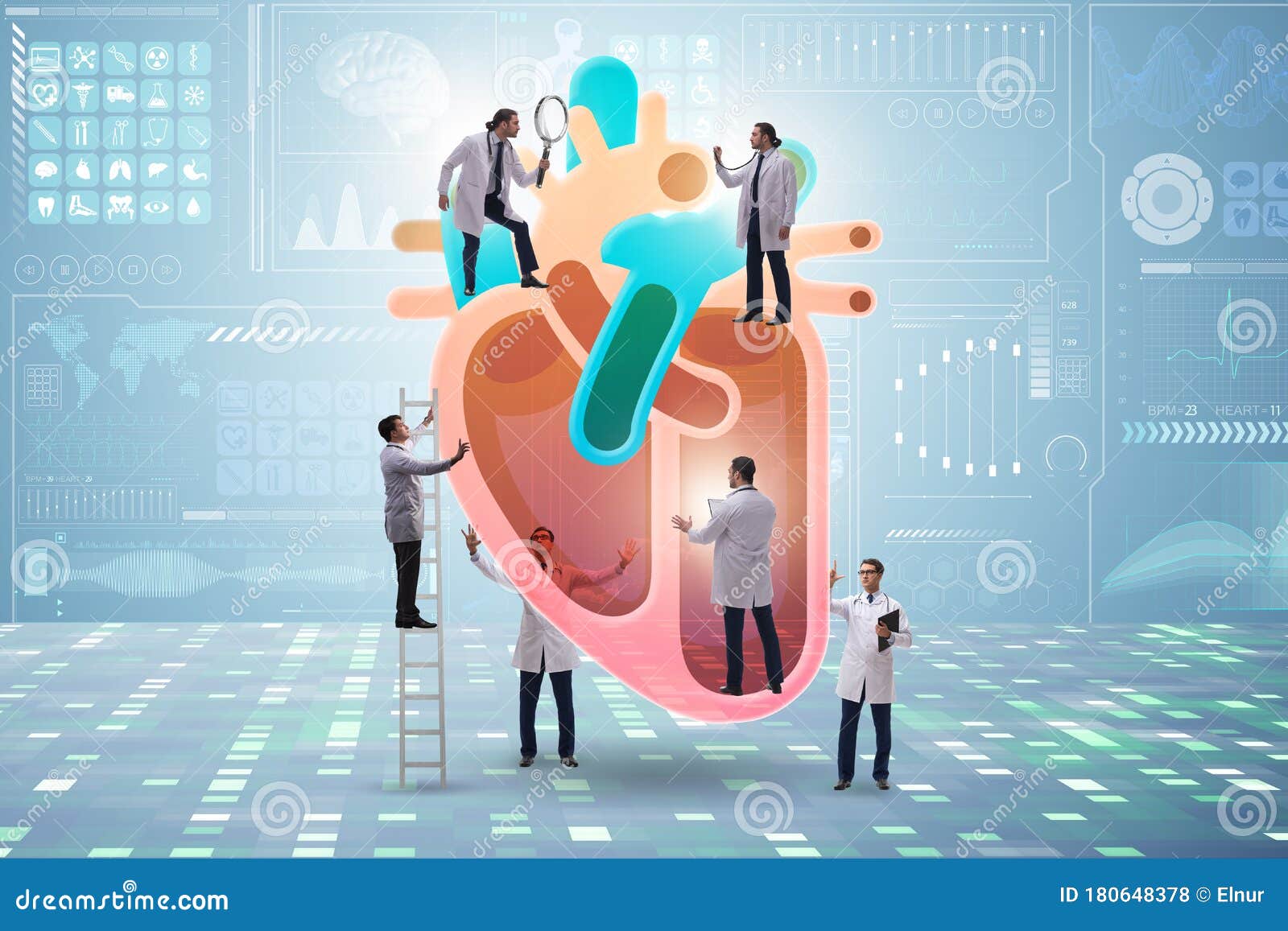 The Heart Examination by Team of Doctors Stock Photo - Image of doctor ...