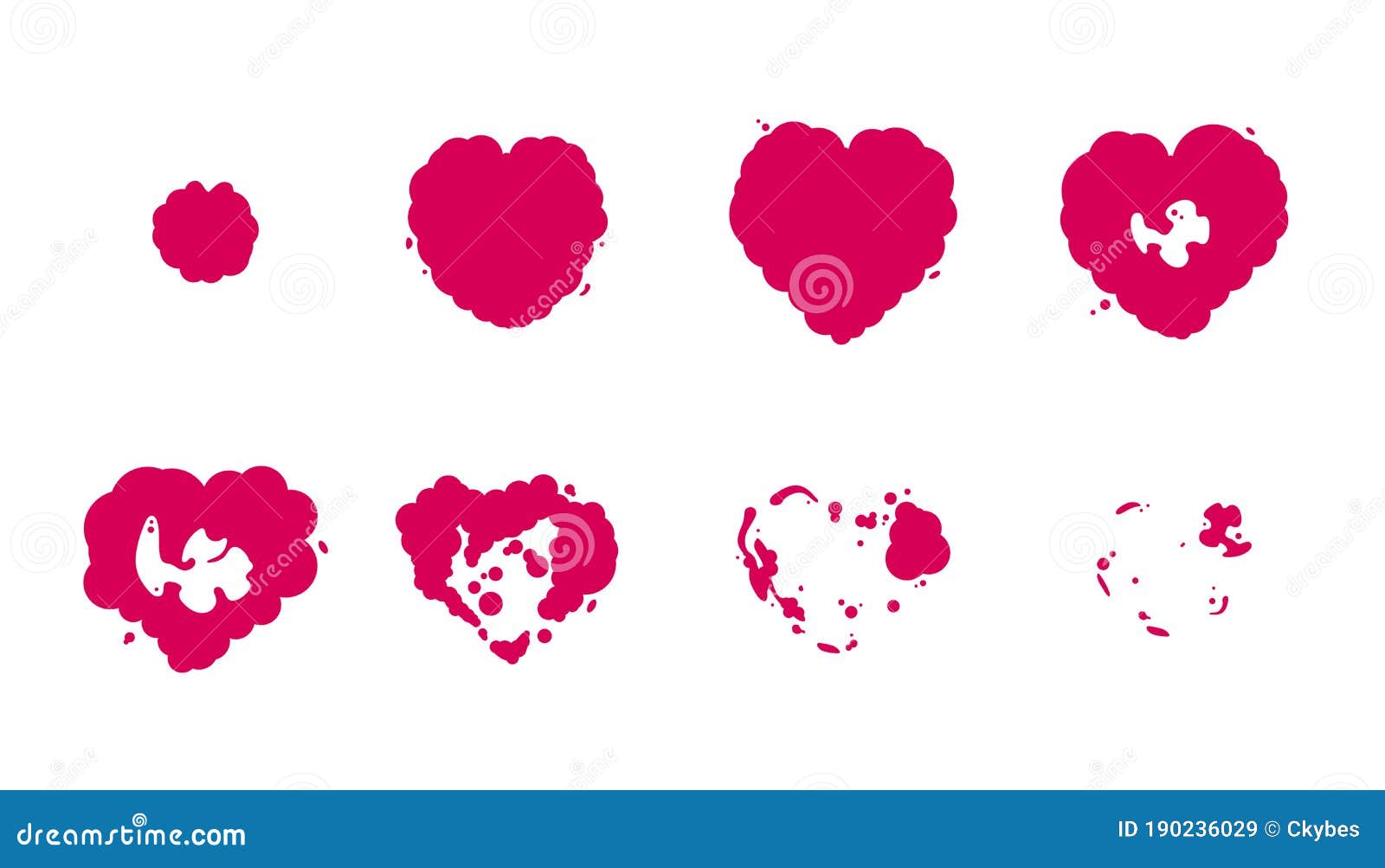 Heart Explosion Storyboard Sprite Set for Animation. Stock Vector ...