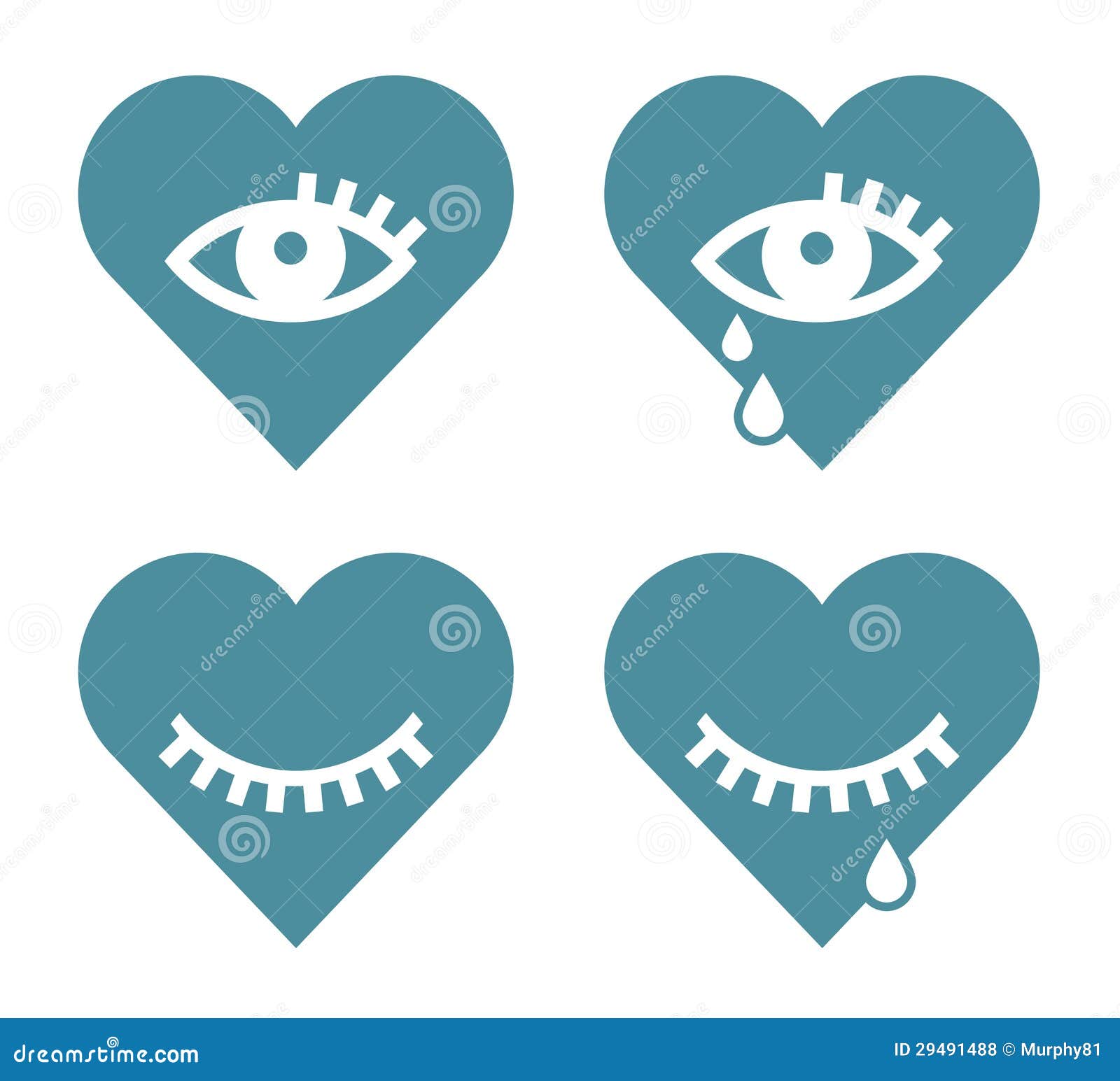 Heart and eye icons stock vector. Illustration of sign - 29491488