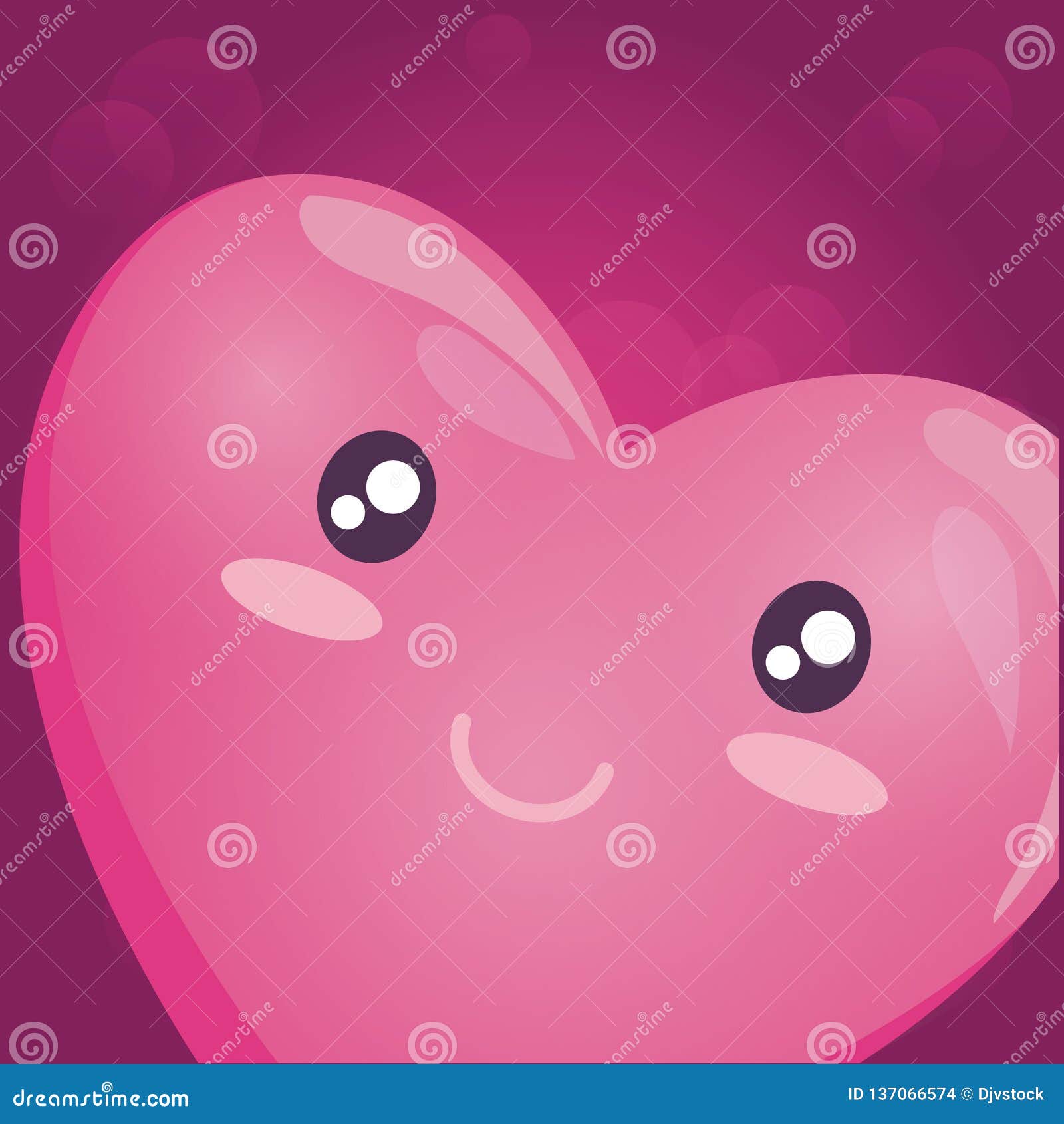 Heart Face Emoticon Character Stock Vector - Illustration of love ...