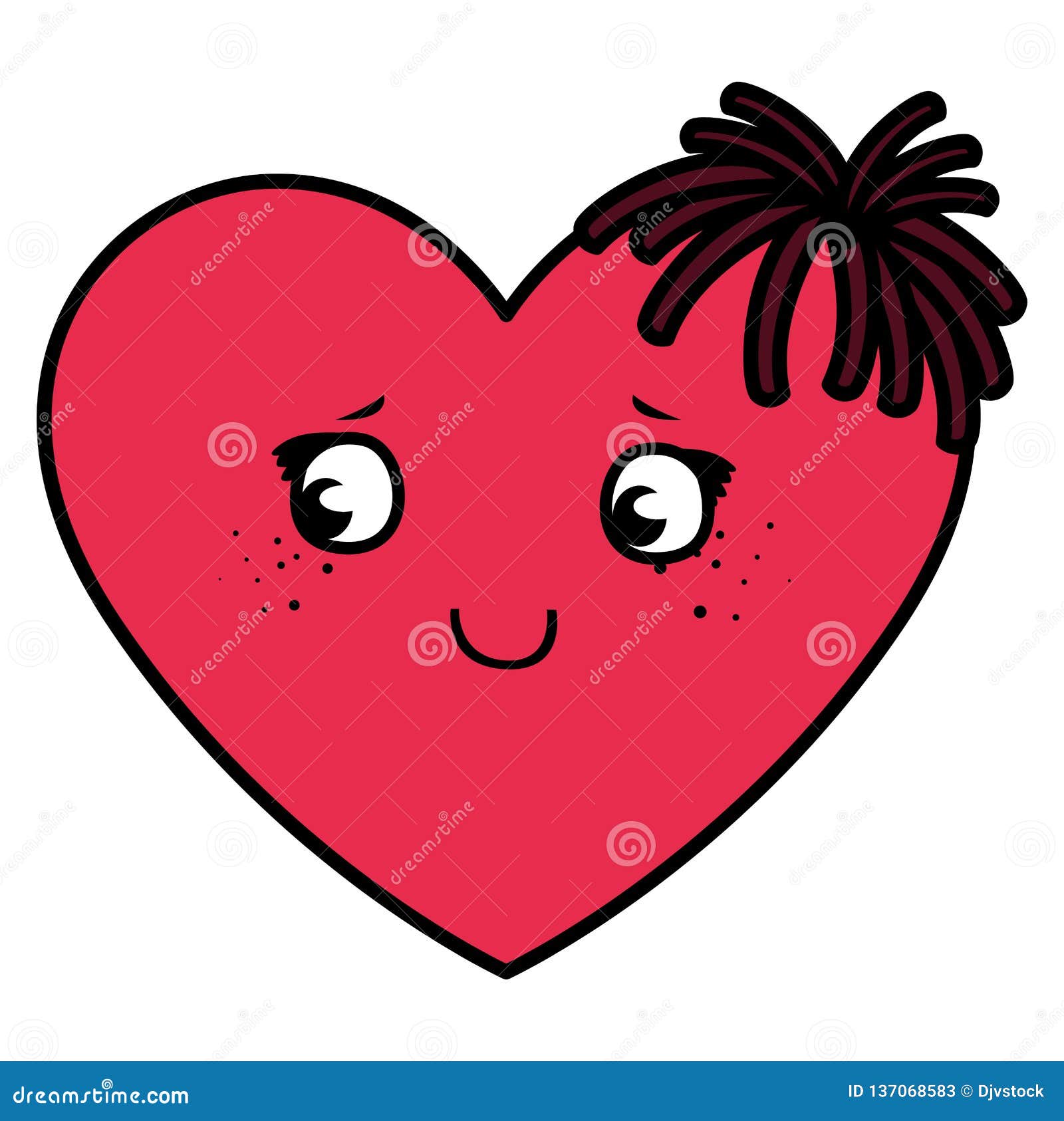 Heart Face Emoticon Character Stock Vector - Illustration of happiness ...