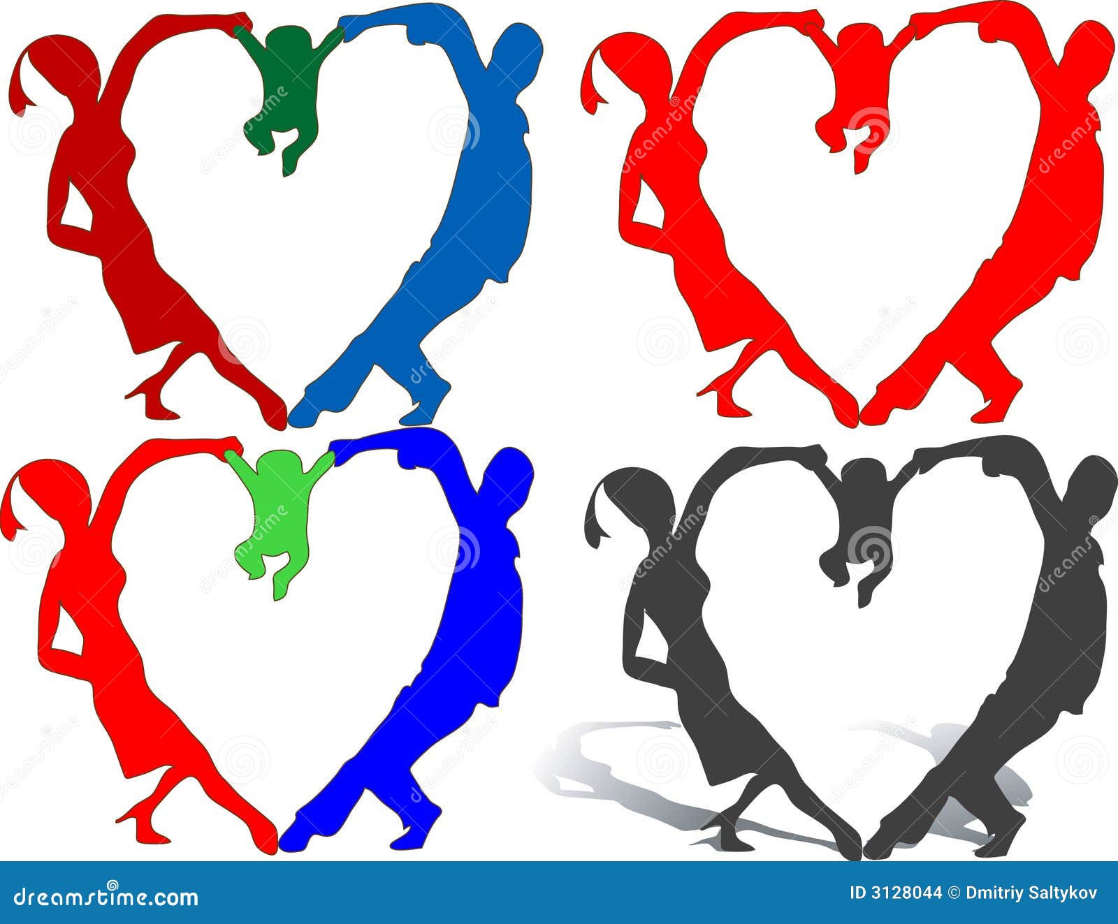 Heart family stock vector. Illustration of human, blue - 3128044