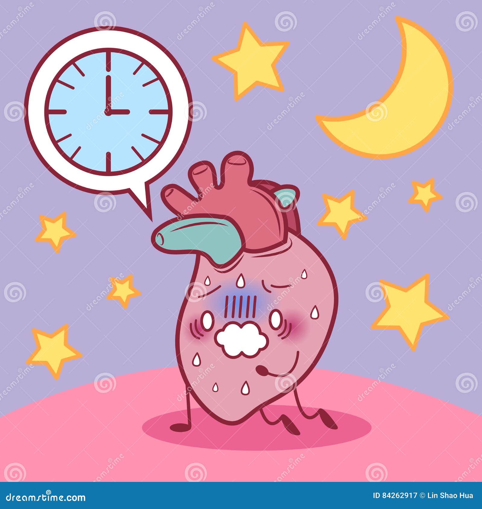 Heart Feel Tired with Overwork Stock Vector - Illustration of biology ...