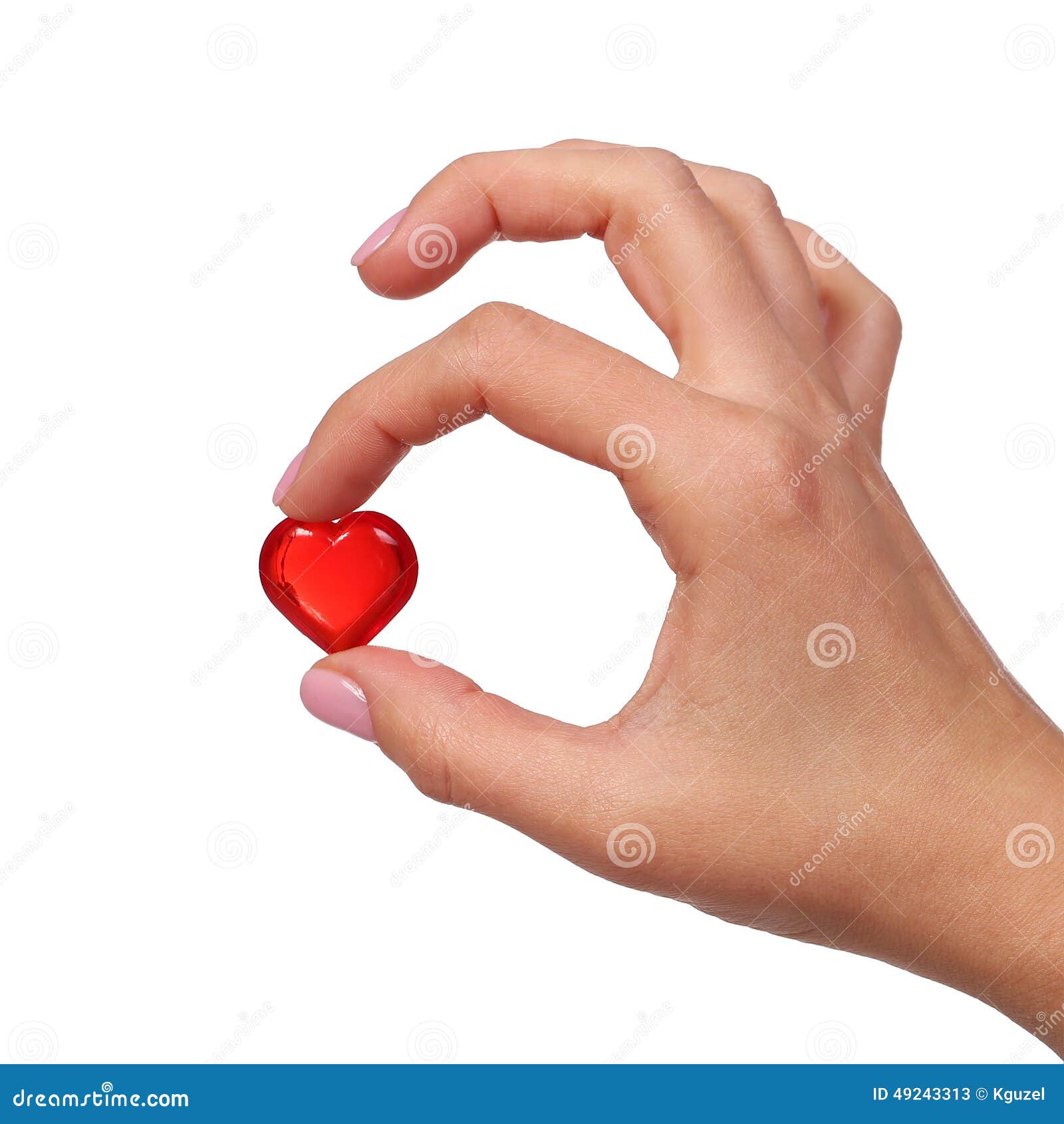 Heart in Female Hand Isolated Stock Image - Image of closeup, small ...