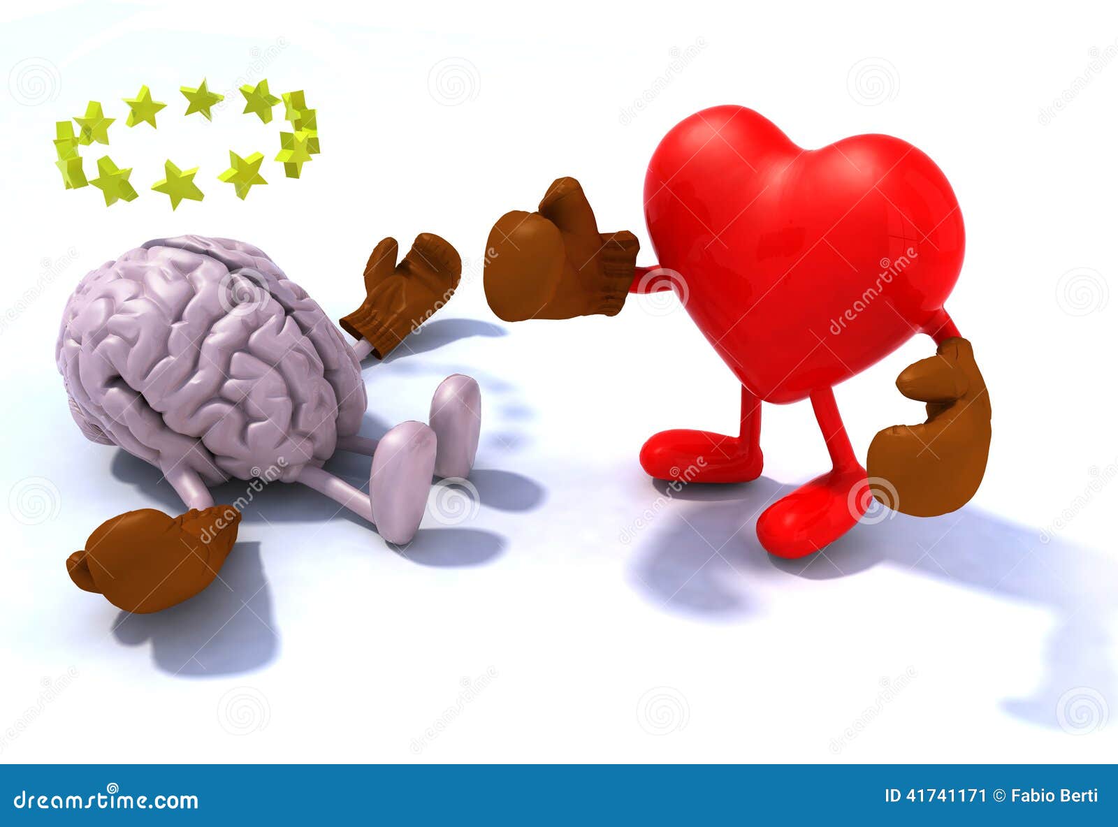 Heart And Brain Concept, Conflict Between Emotions And Rational Vector ...