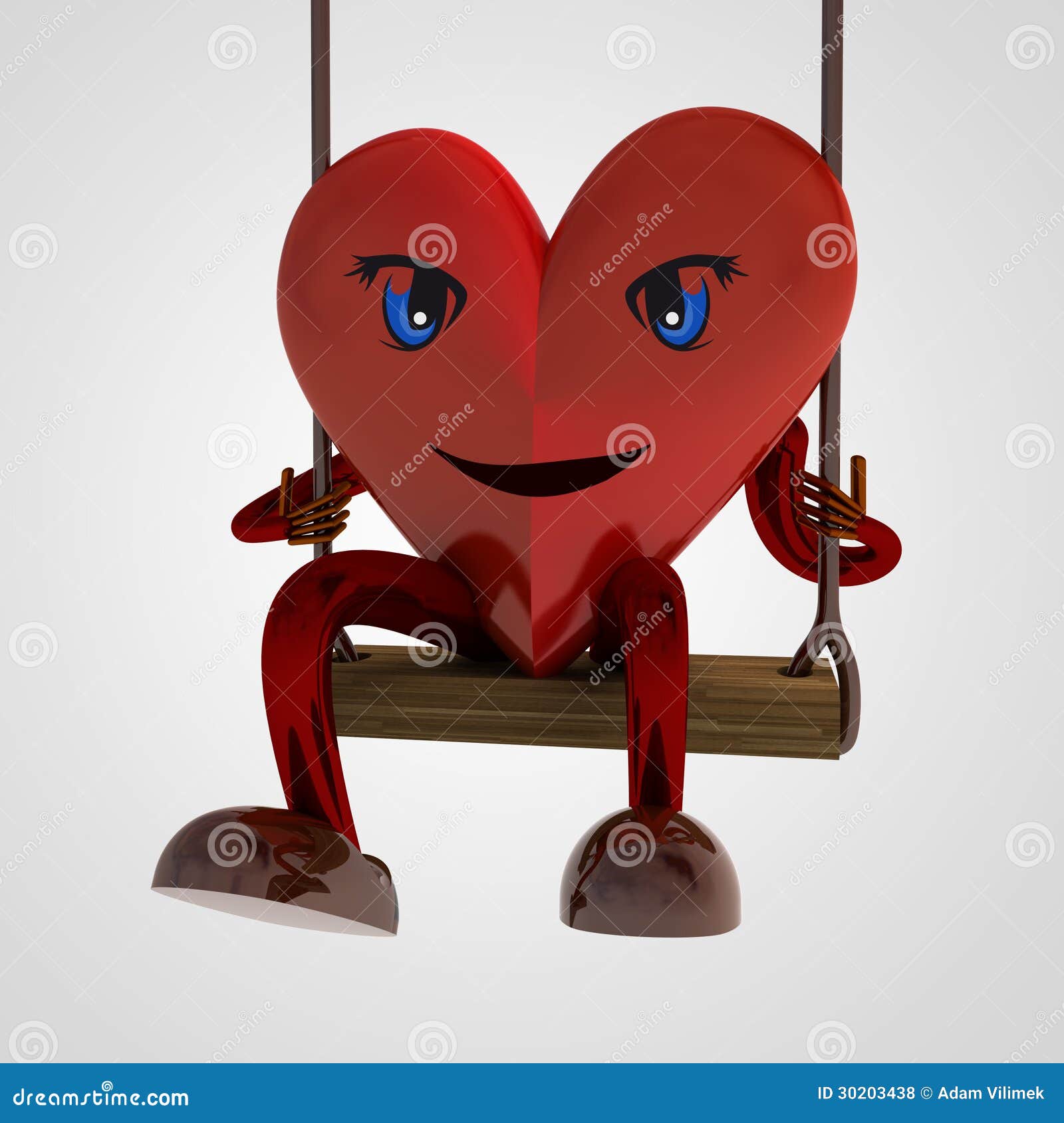 Heart Figure Swings for Happiness Stock Illustration - Illustration of ...