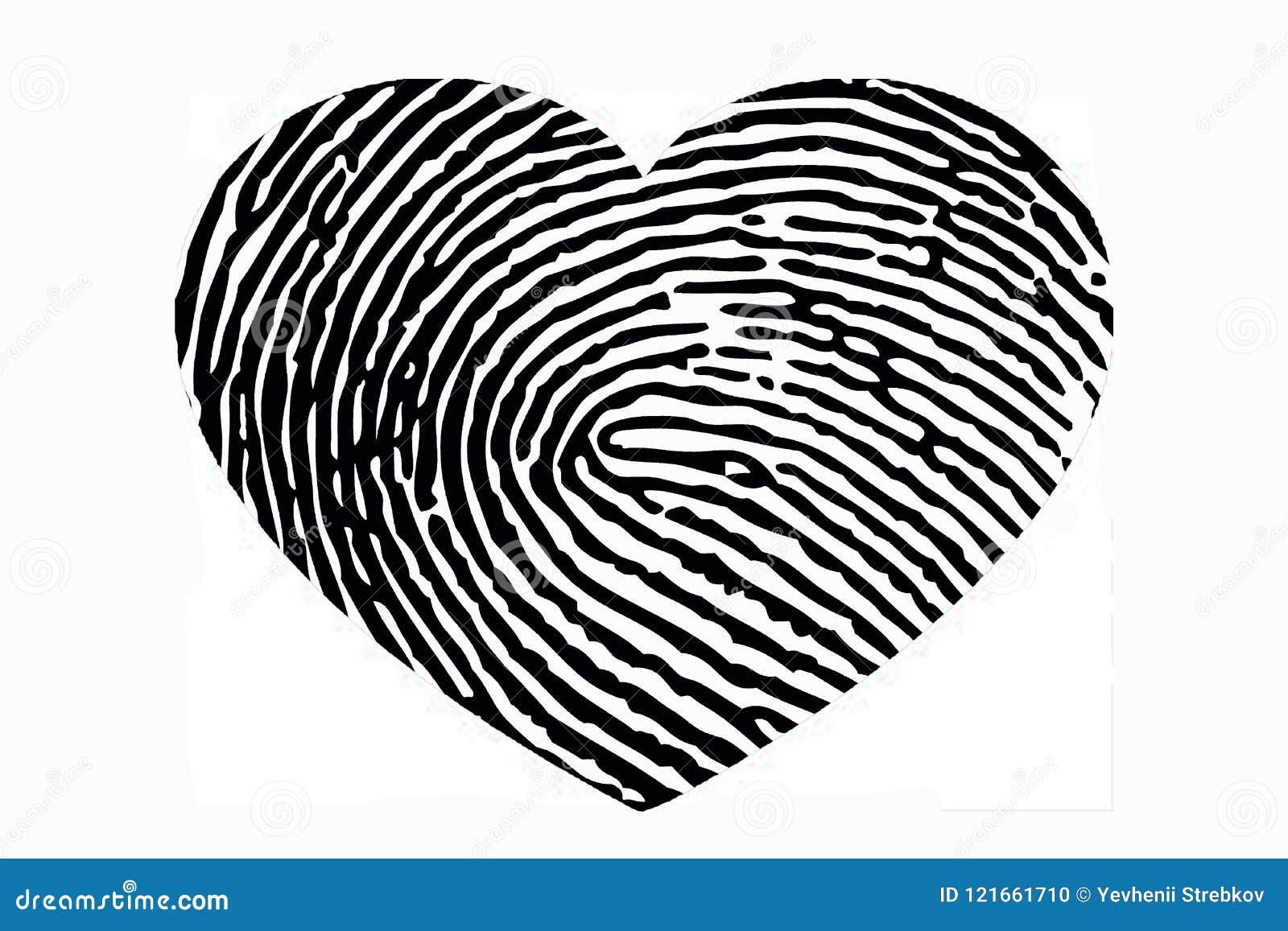 Heart with Fingerprint Pattern Stock Illustration - Illustration of ...