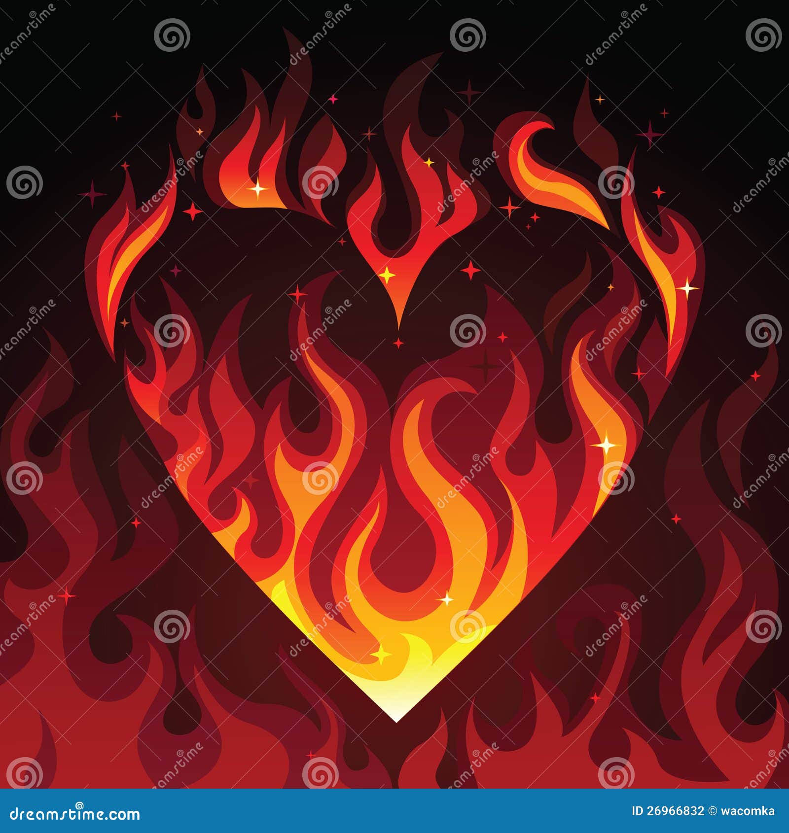 Heart on fire stock vector. Illustration of abstract - 26966832