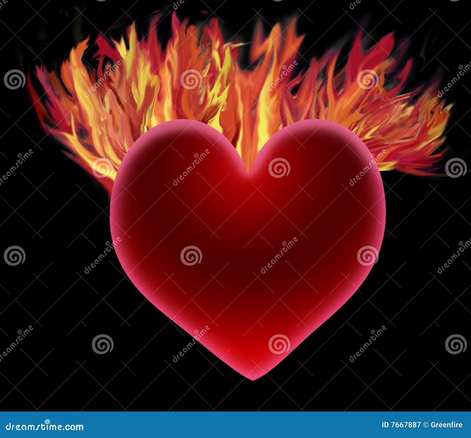Heart on Fire stock illustration. Illustration of raging - 7667887