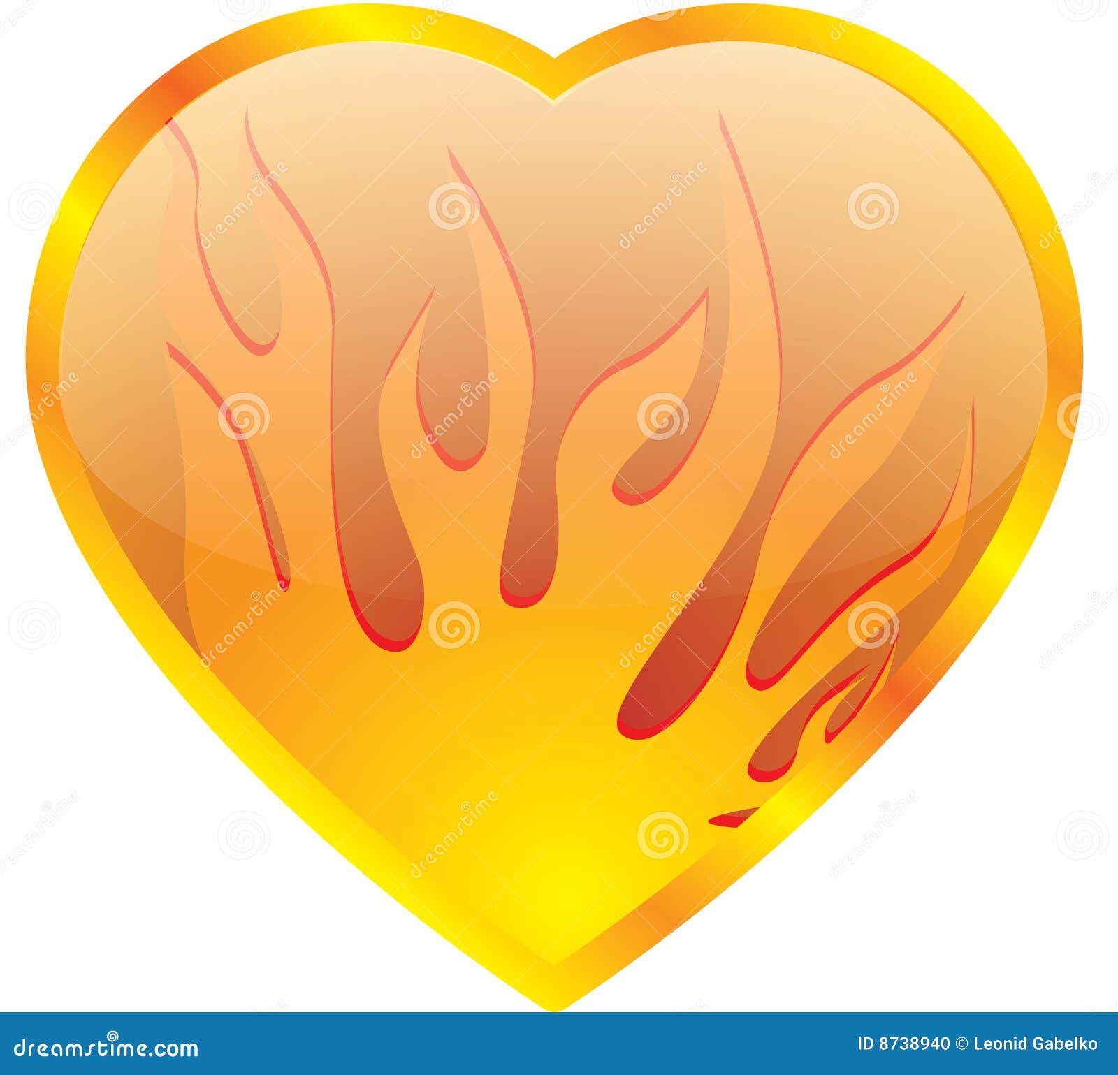 Heart on fire stock vector. Illustration of classical - 8738940