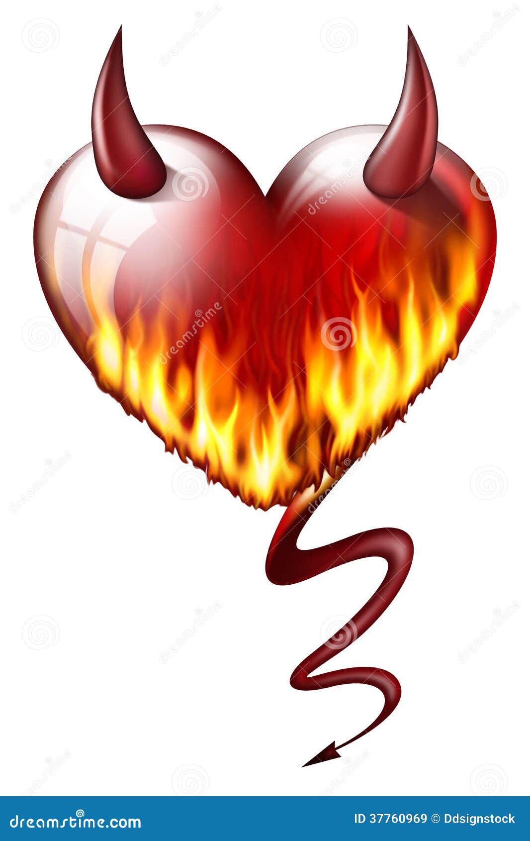 Heart on fire stock illustration. Illustration of render - 37760969