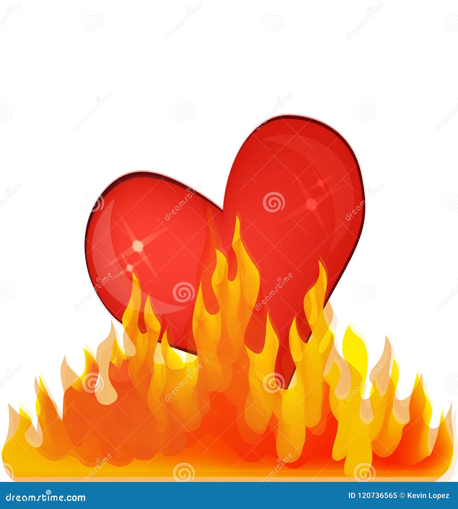 Heart on Fire Flames Vector Icon Stock Vector - Illustration of loving ...