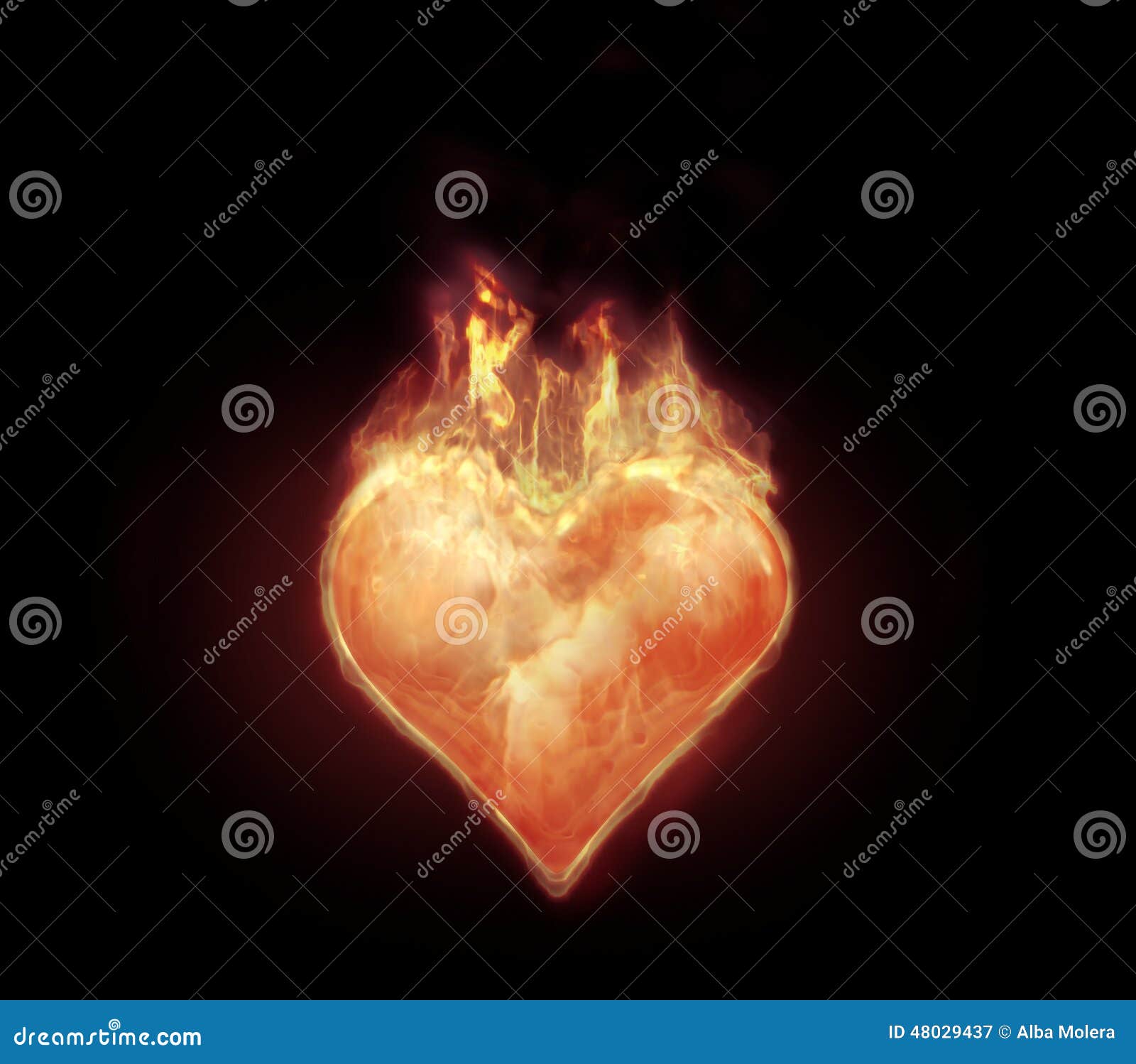 Heart on fire stock illustration. Illustration of myth - 48029437